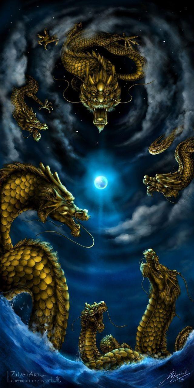 Blue and Gold Dragon Wallpapers - Top Free Blue and Gold Dragon ...
