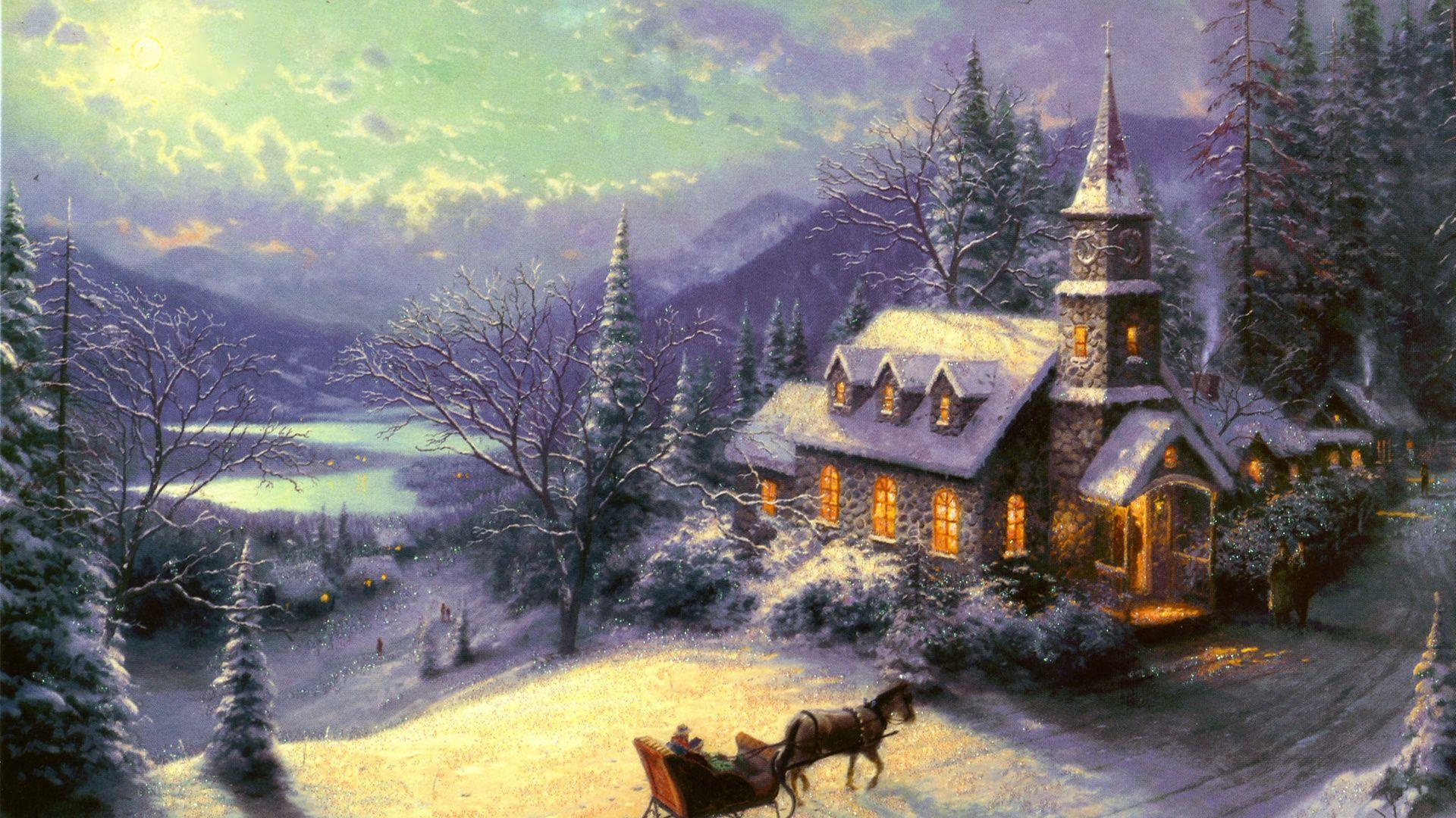 Thomas Kinkade Winter Wallpapers - Top Free Thomas Kinkade Winter ...