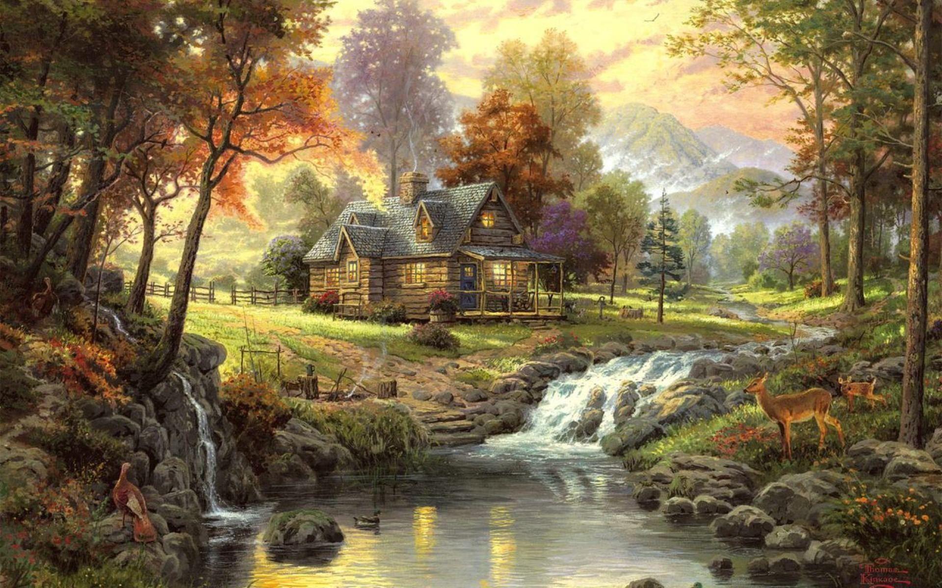 Thomas Kinkade Autumn Wallpapers - Top Free Thomas Kinkade Autumn ...