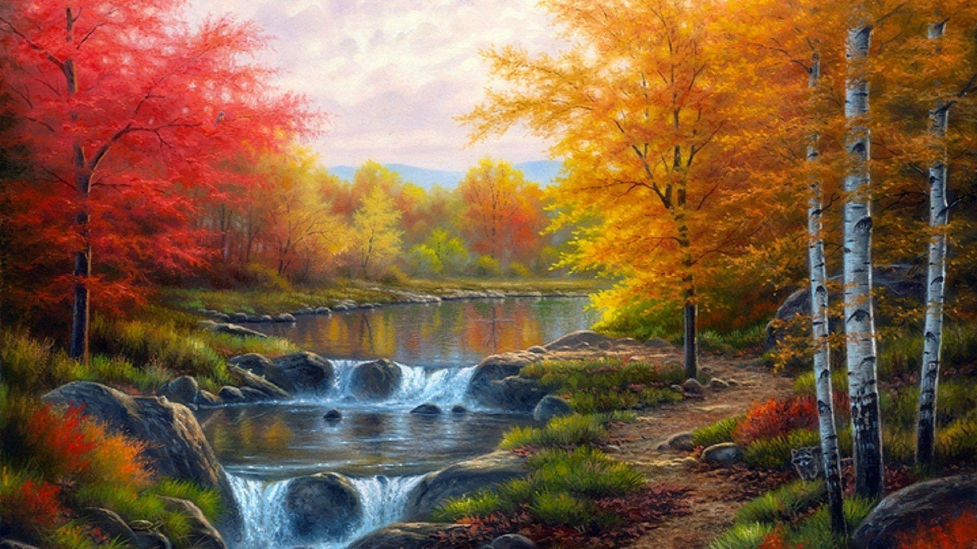 Thomas Kinkade Autumn Wallpapers - Top Free Thomas Kinkade Autumn ...