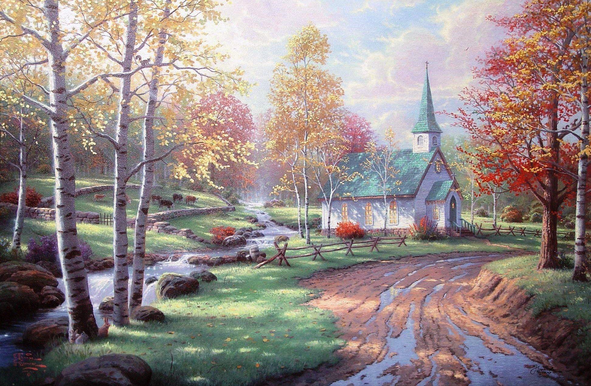 Thomas Kinkade Autumn Wallpapers - Top Free Thomas Kinkade Autumn ...