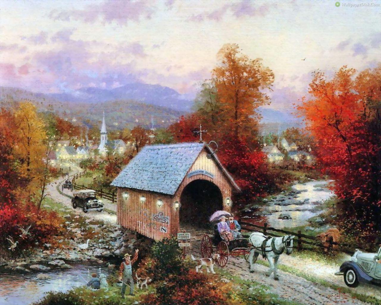 Thomas Kinkade Autumn Wallpapers - Top Free Thomas Kinkade Autumn ...