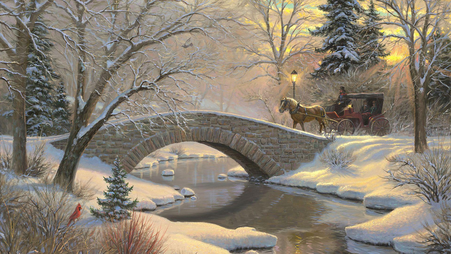 Thomas Kinkade Winter Wallpapers - Top Free Thomas Kinkade Winter ...