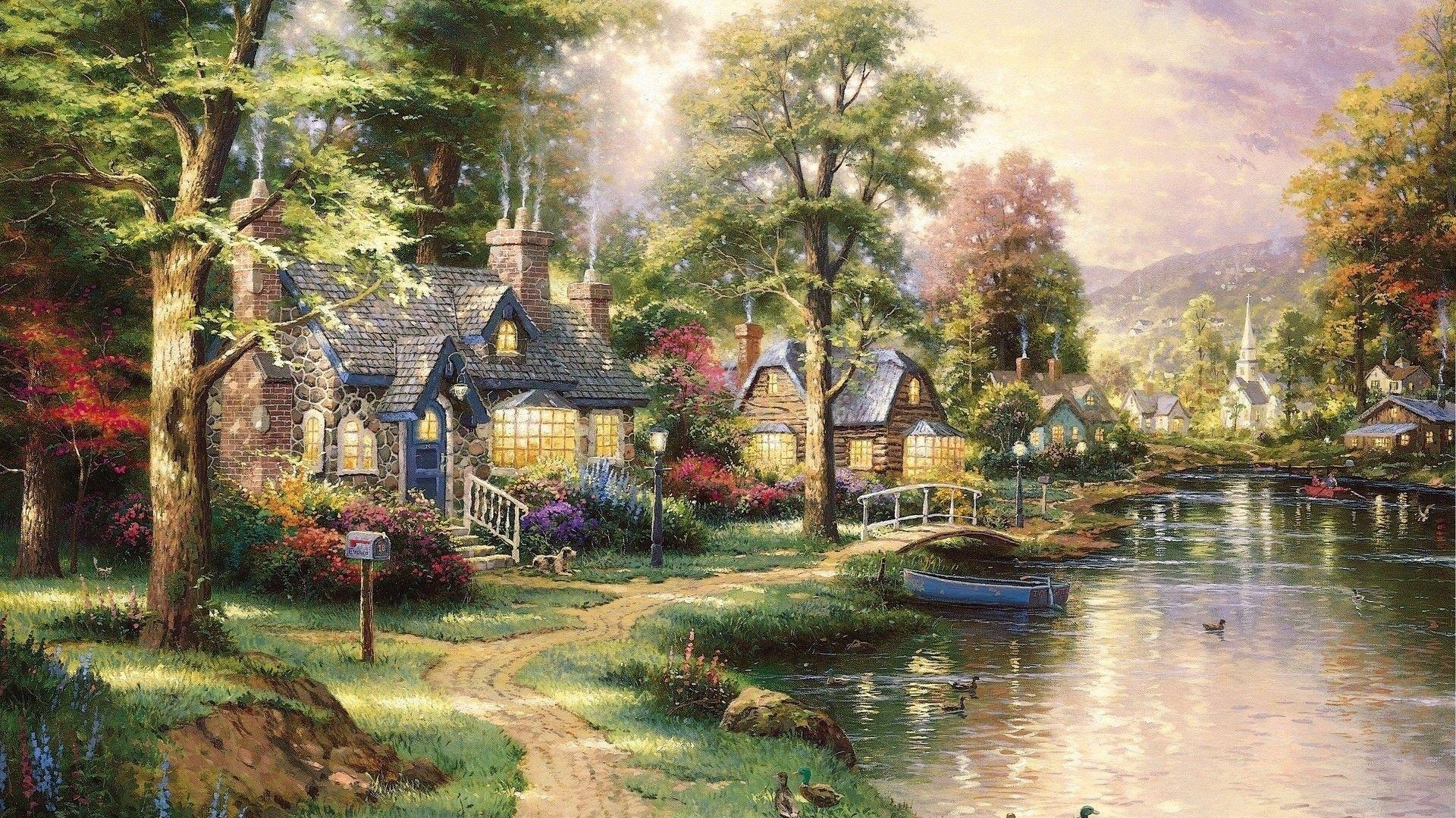 Thomas Kinkade Autumn Wallpapers - Top Free Thomas Kinkade Autumn ...