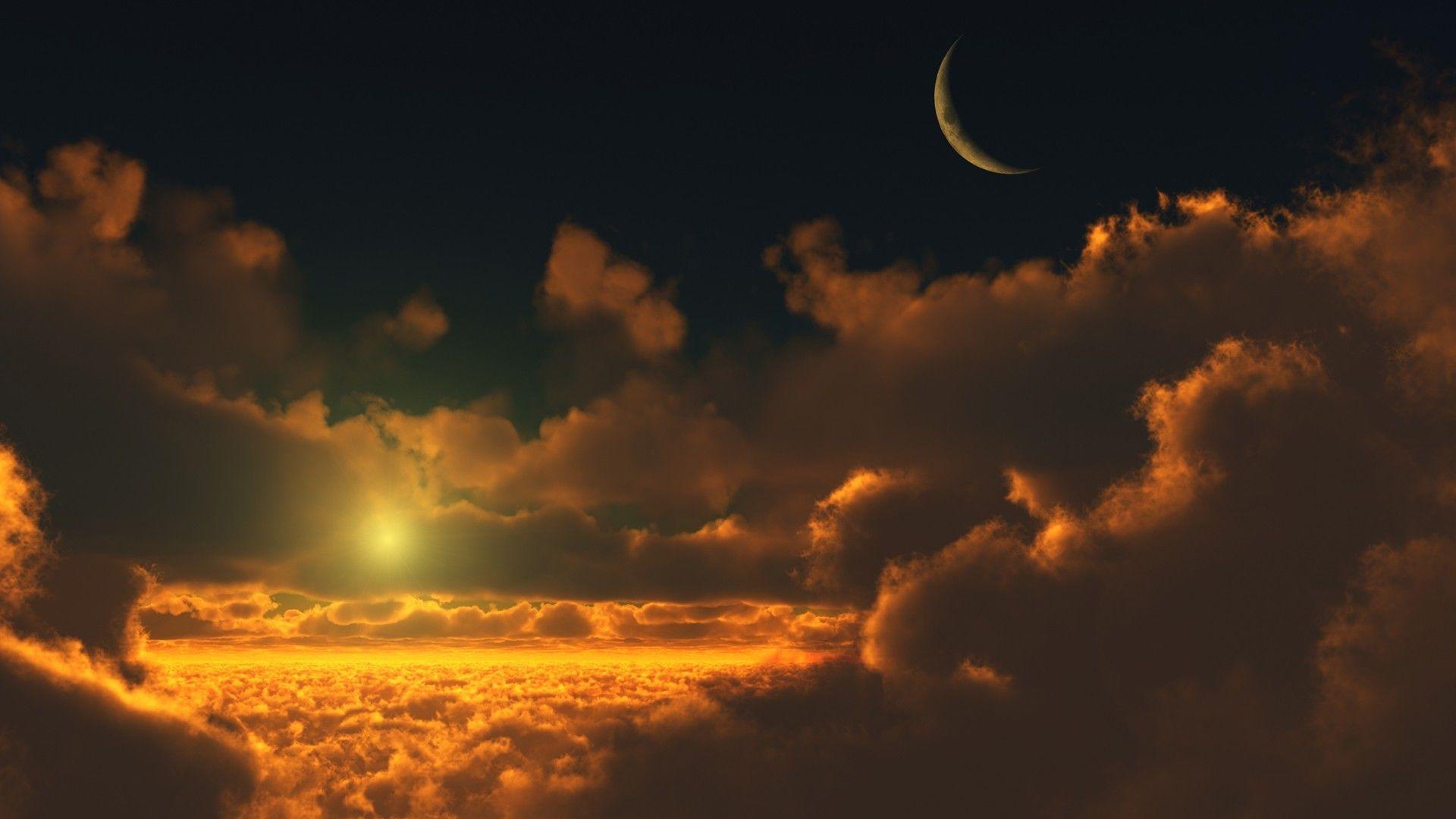 Sunset Moon Wallpapers - Top Free Sunset Moon Backgrounds - WallpaperAccess