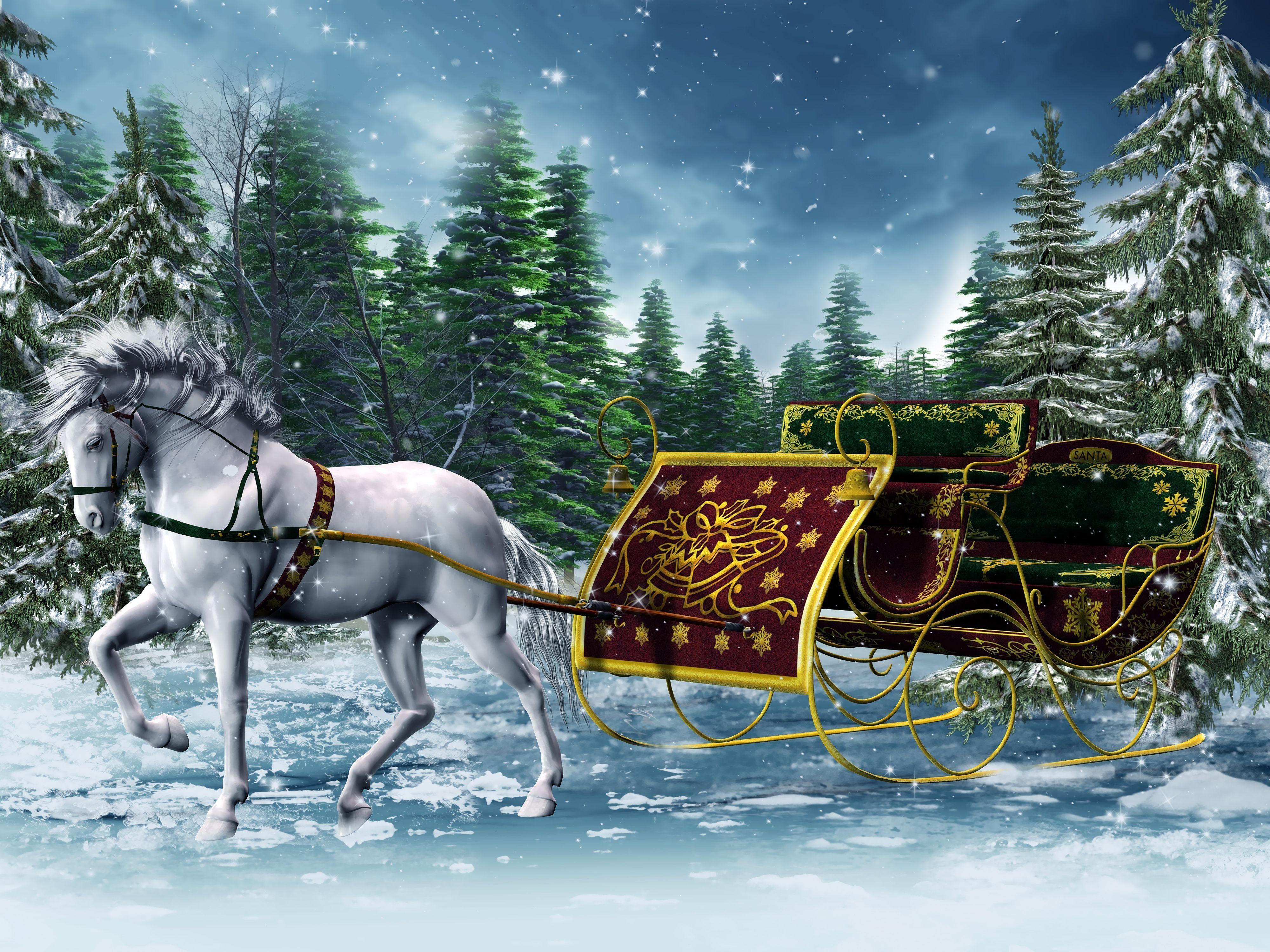 Christmas Horses Wallpapers - Top Free Christmas Horses Backgrounds ...