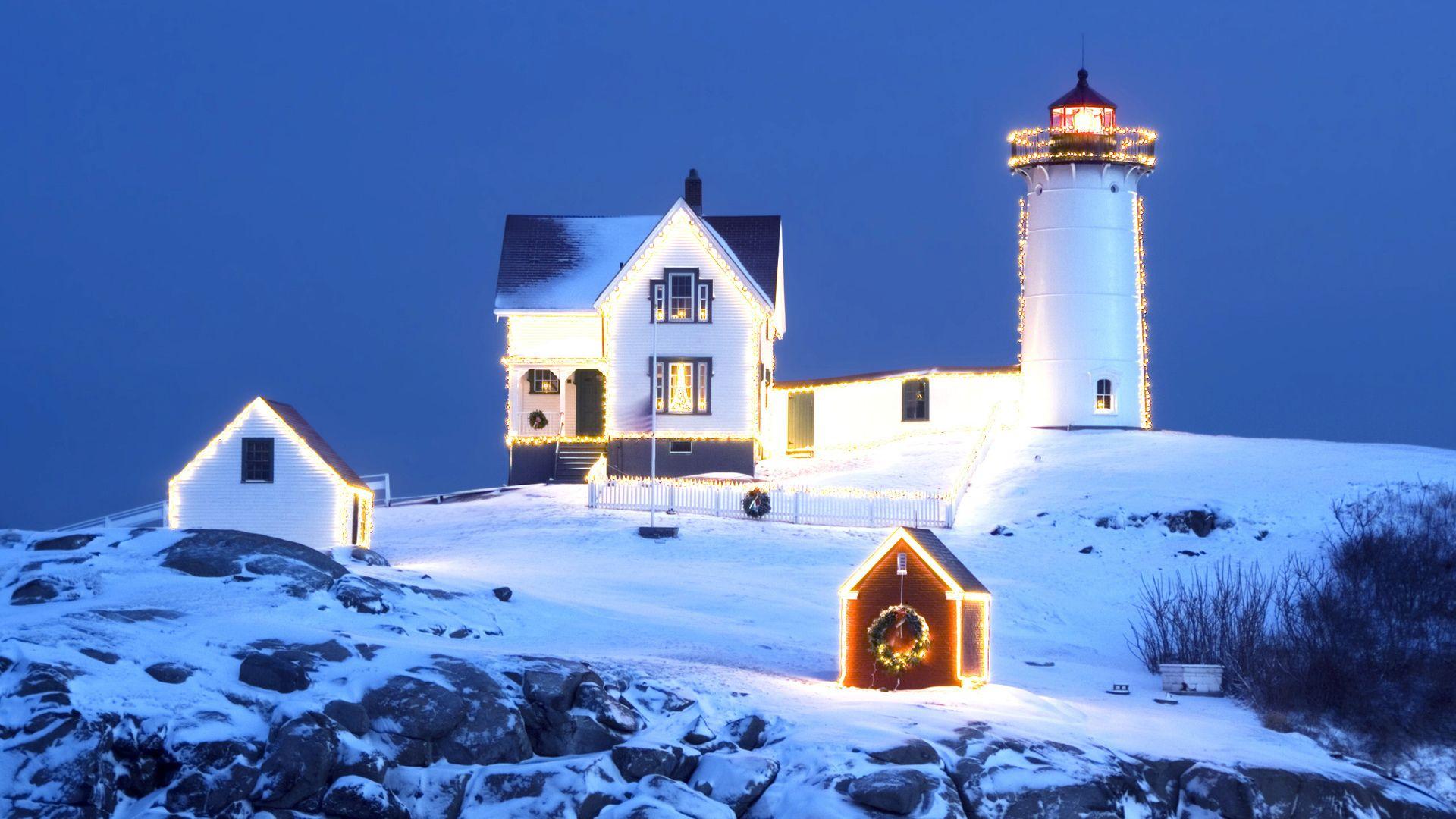 Winter Lighthouse Wallpapers - Top Free Winter Lighthouse Backgrounds ...