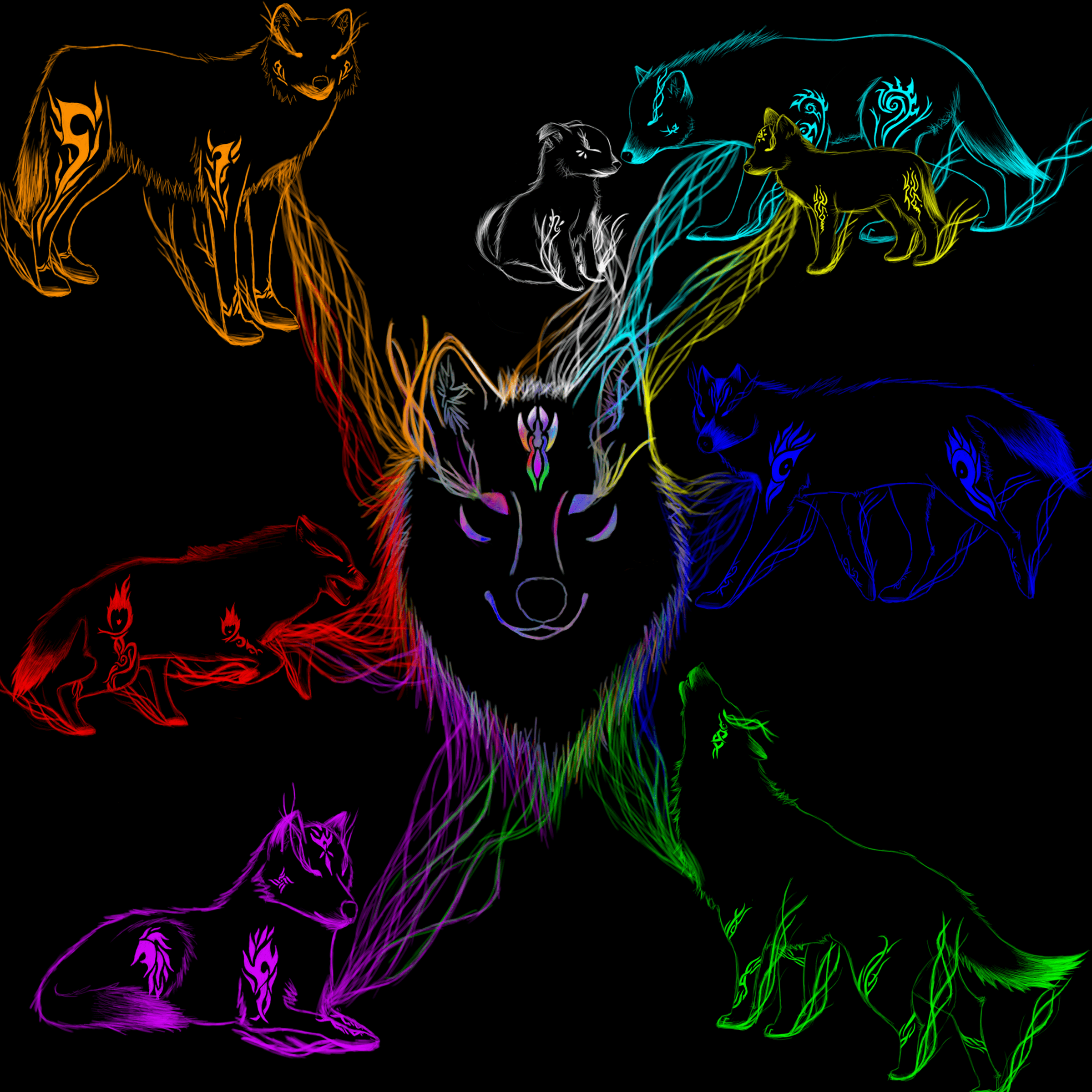 Cool Neon Wolves Wallpapers - Top Free Cool Neon Wolves Backgrounds ...
