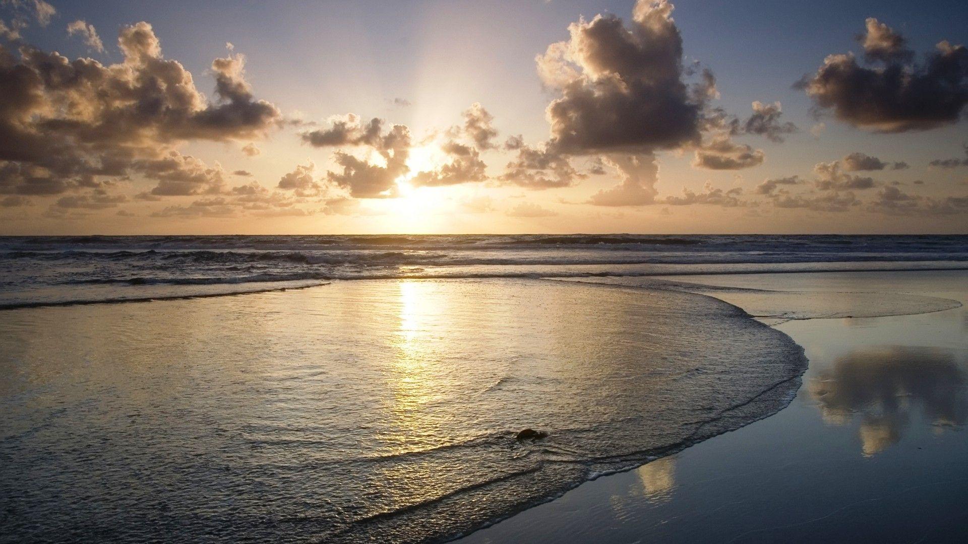 Beach Sunset Waves Desktop Wallpapers - Top Free Beach Sunset Waves ...