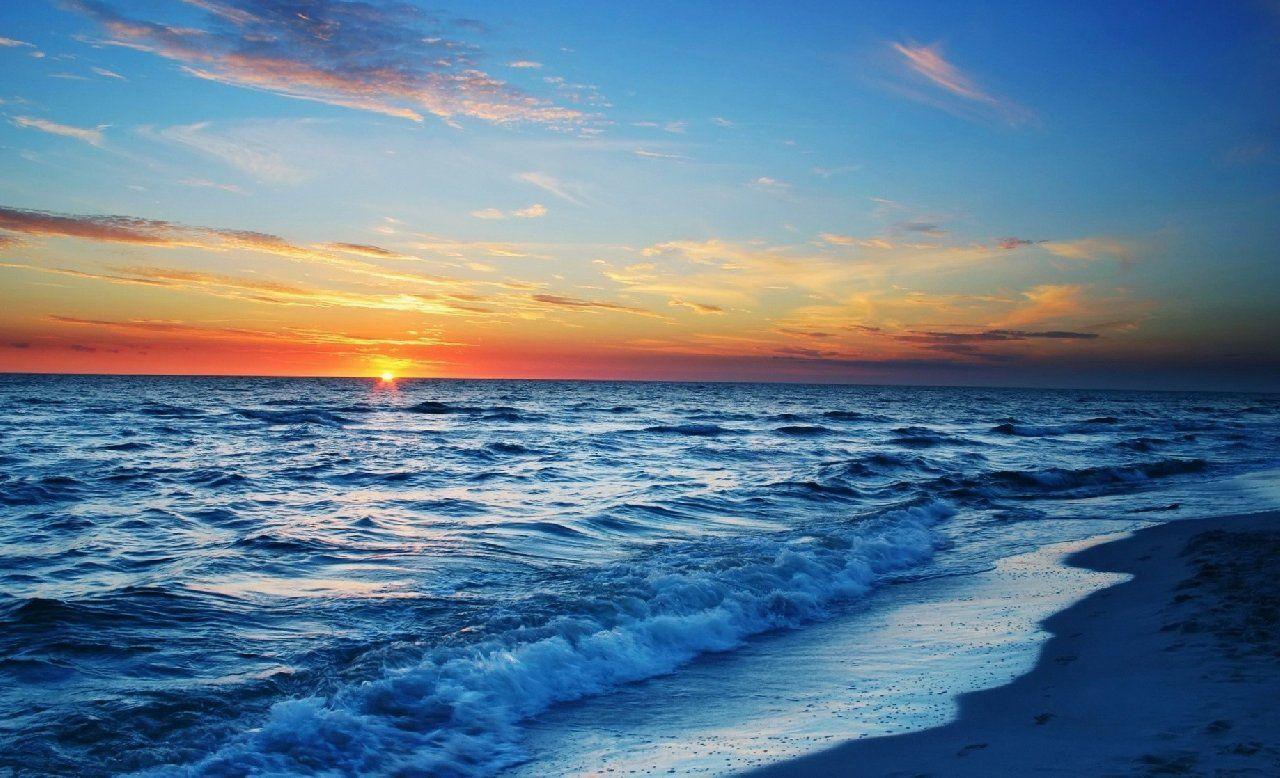 Beach Sunset Waves Desktop Wallpapers - Top Free Beach Sunset Waves ...