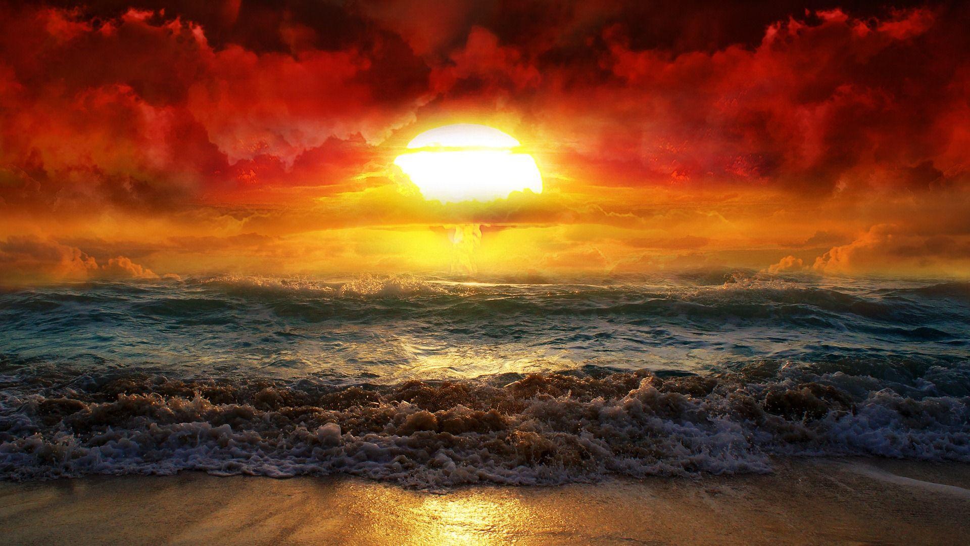Beach Sunset Waves Desktop Wallpapers - Top Free Beach Sunset Waves ...