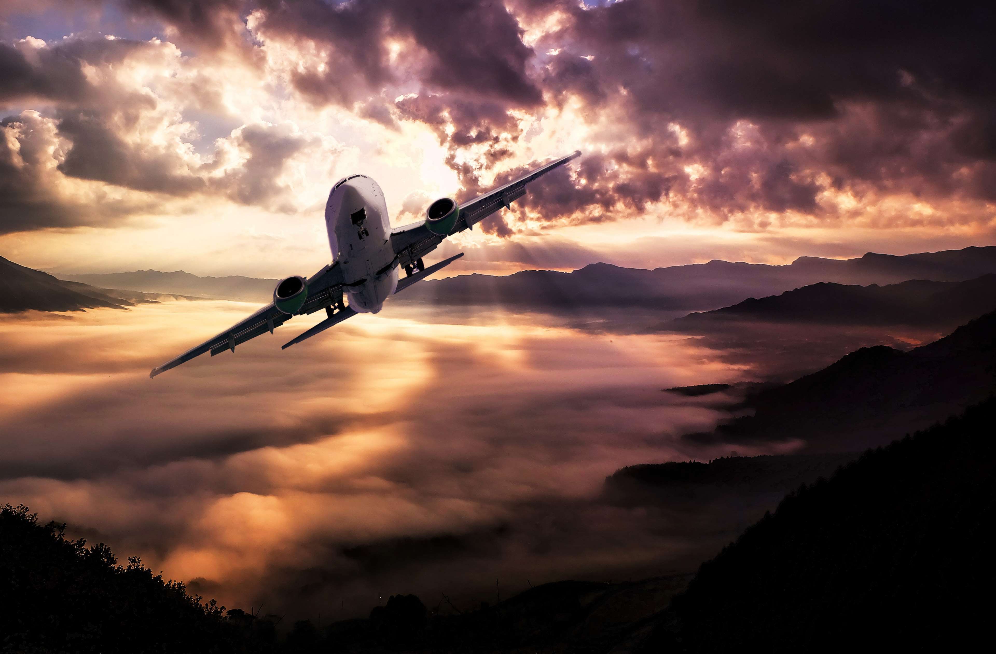 Airplane Sunrise Wallpapers - Top Free Airplane Sunrise Backgrounds ...