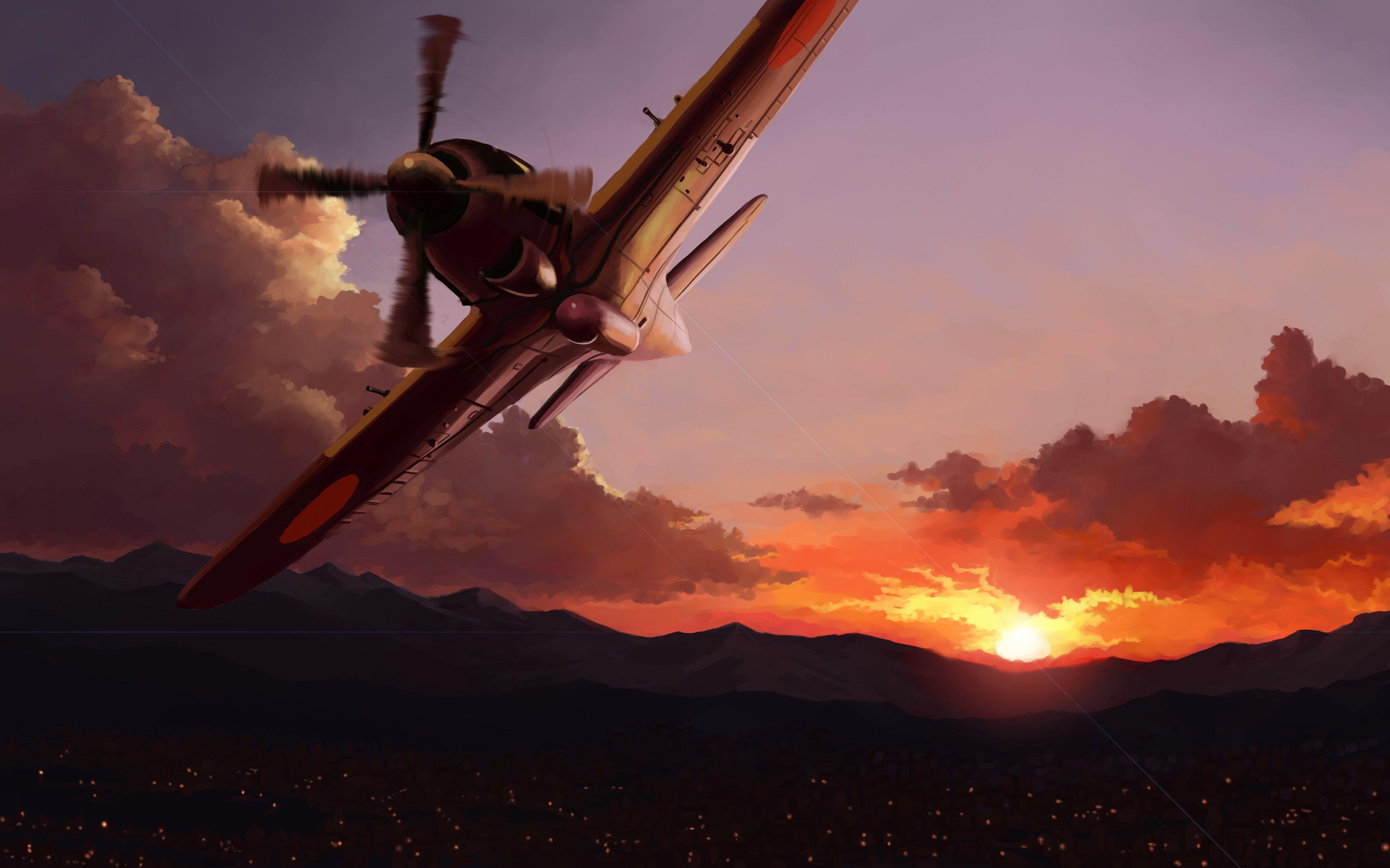 Airplane Sunrise Wallpapers - Top Free Airplane Sunrise Backgrounds ...
