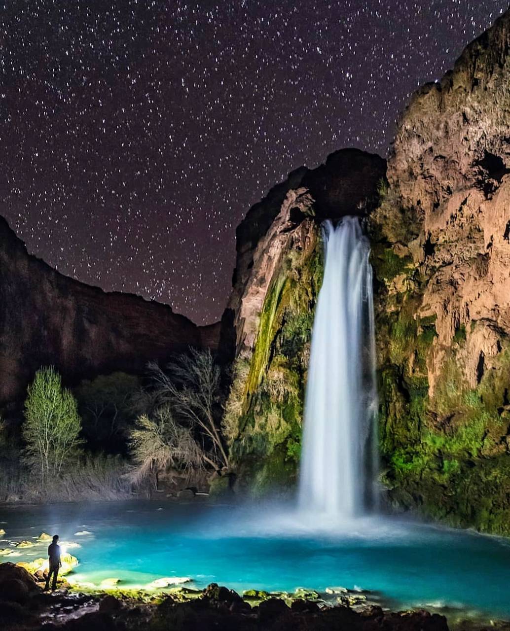 Night Waterfall Wallpapers - Top Free Night Waterfall Backgrounds ...