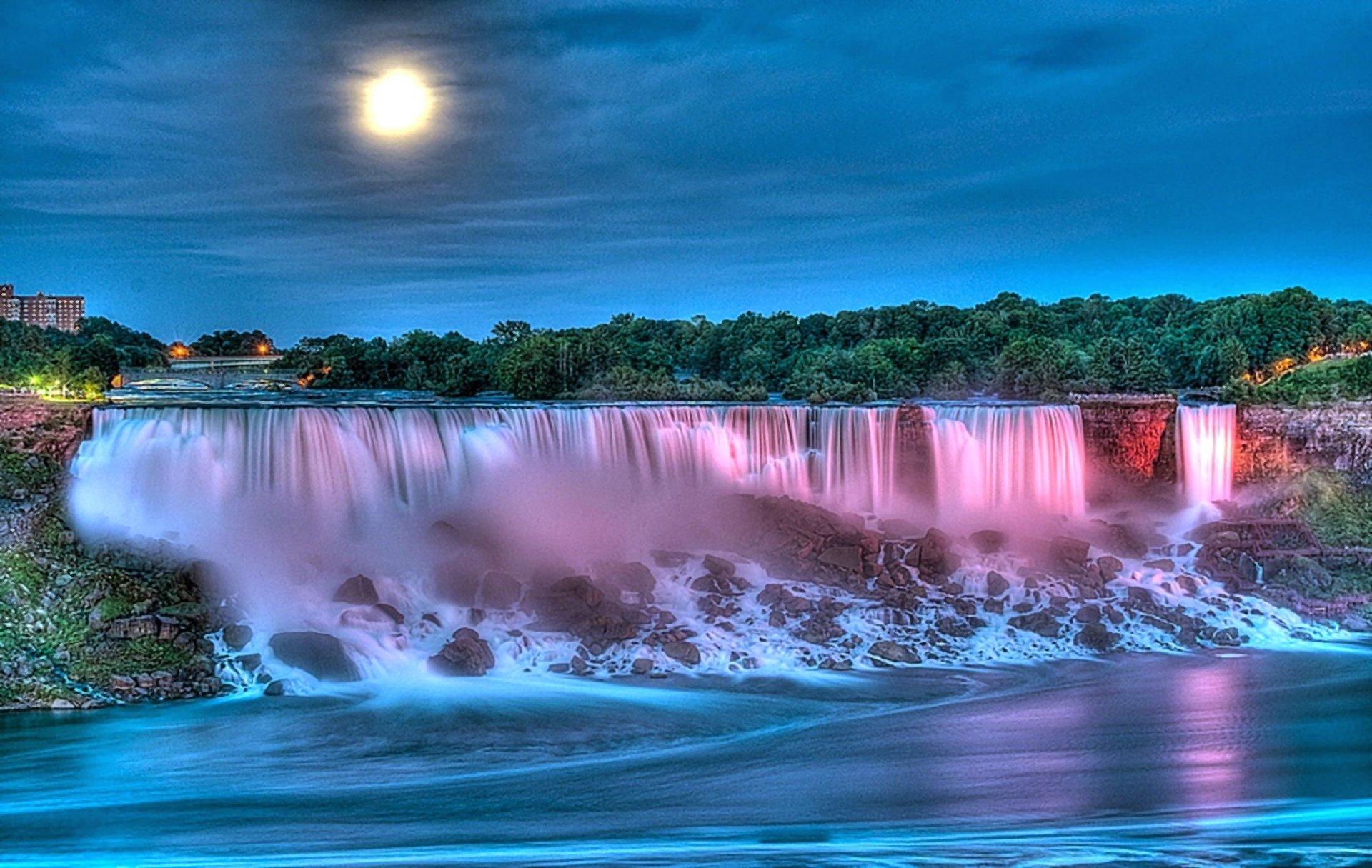 Night Waterfall Wallpapers - Top Free Night Waterfall Backgrounds ...