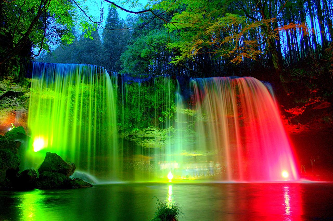 Night Waterfall Wallpapers - Top Free Night Waterfall Backgrounds ...