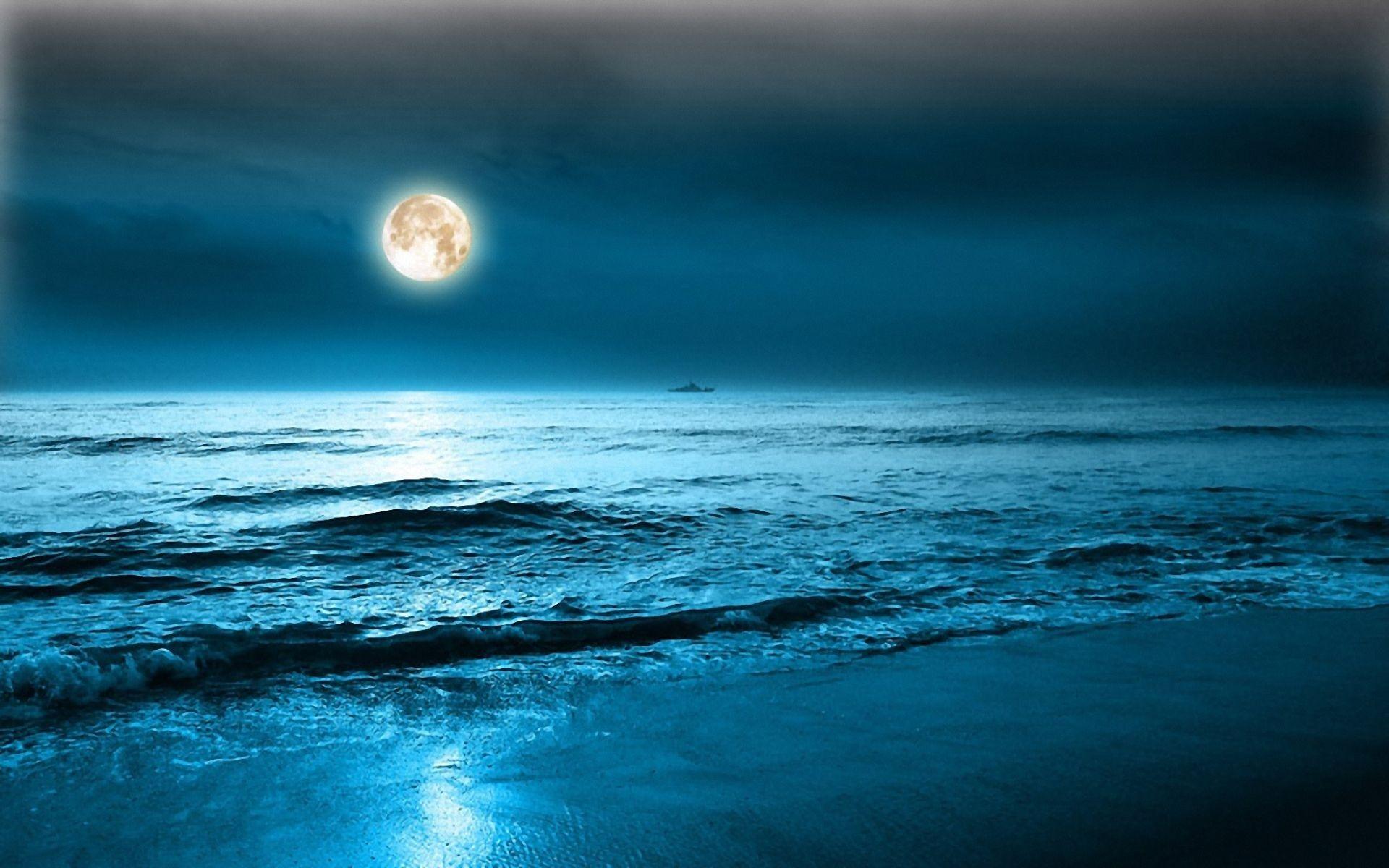 Blue Night Ocean Wallpapers - Top Free Blue Night Ocean Backgrounds ...