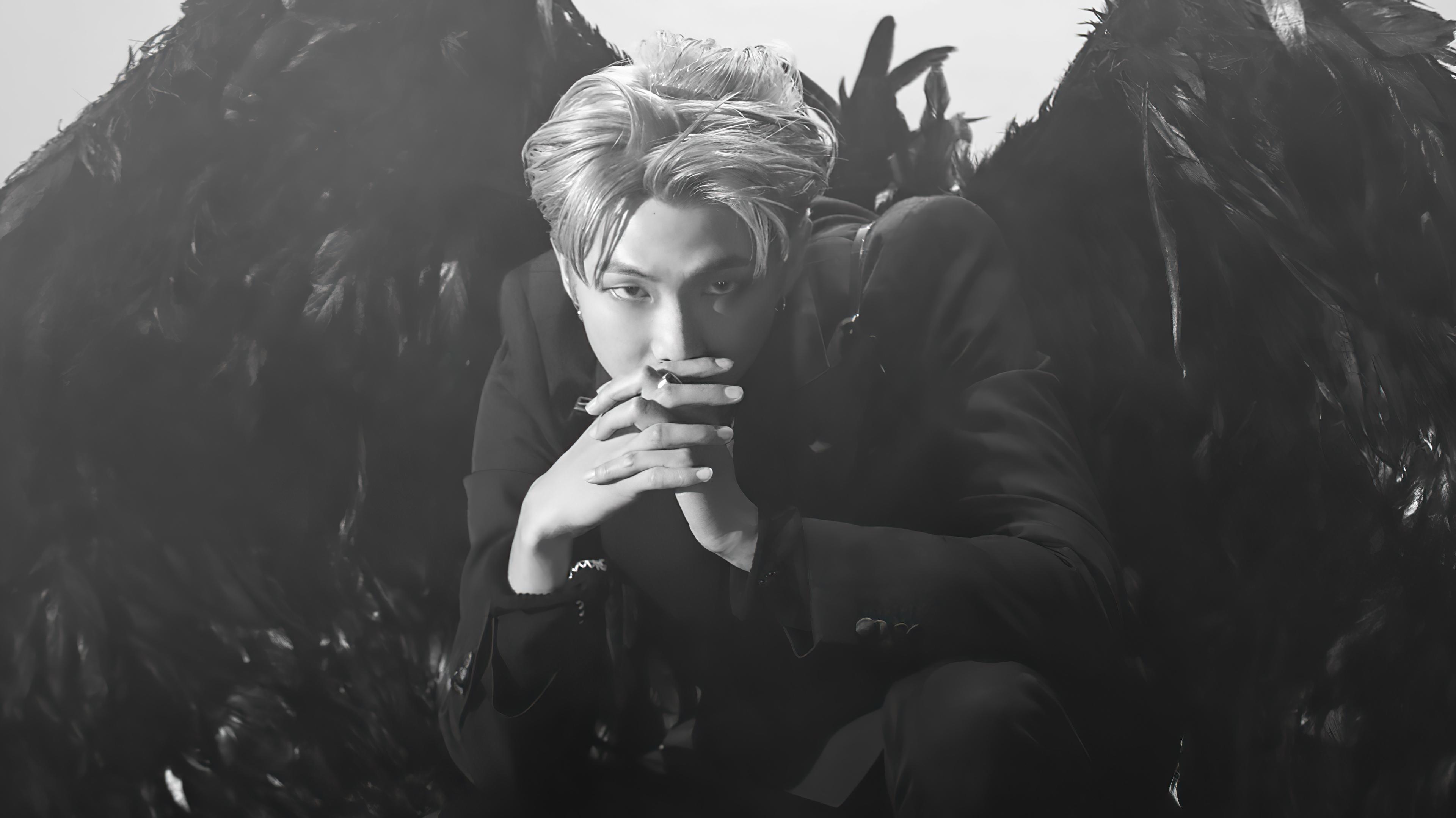 BTS RM Black and White Wallpapers - Top Free BTS RM Black and White ...