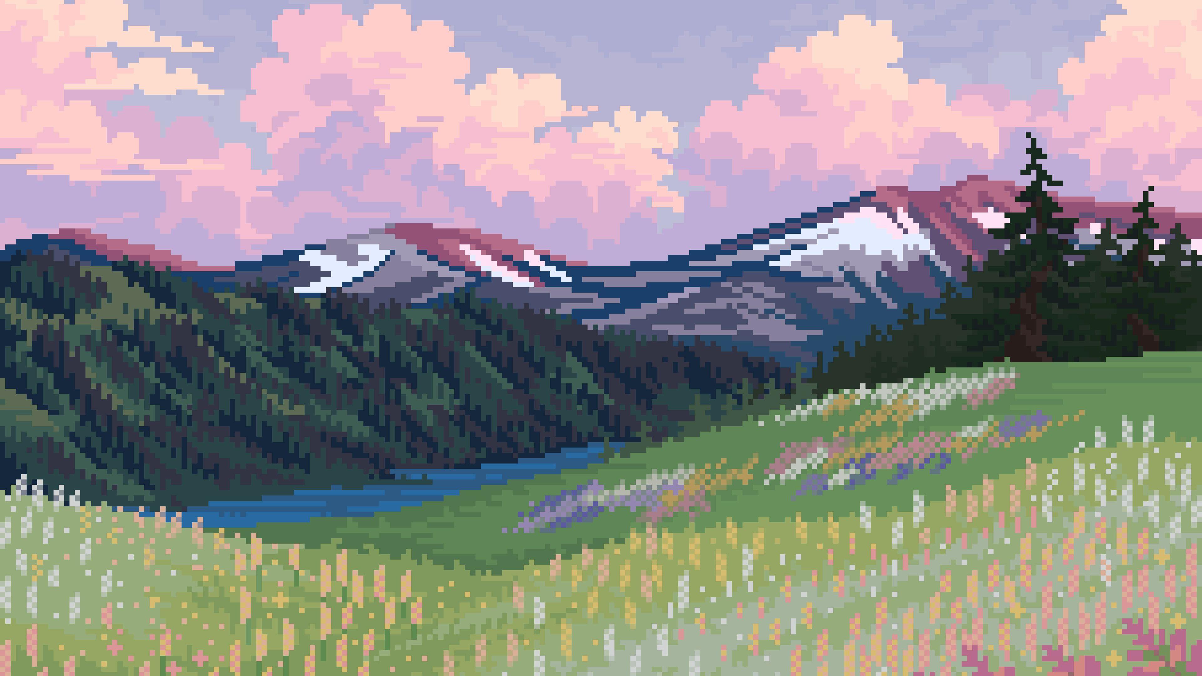Pixel Mountain Wallpapers - Top Free Pixel Mountain Backgrounds ...