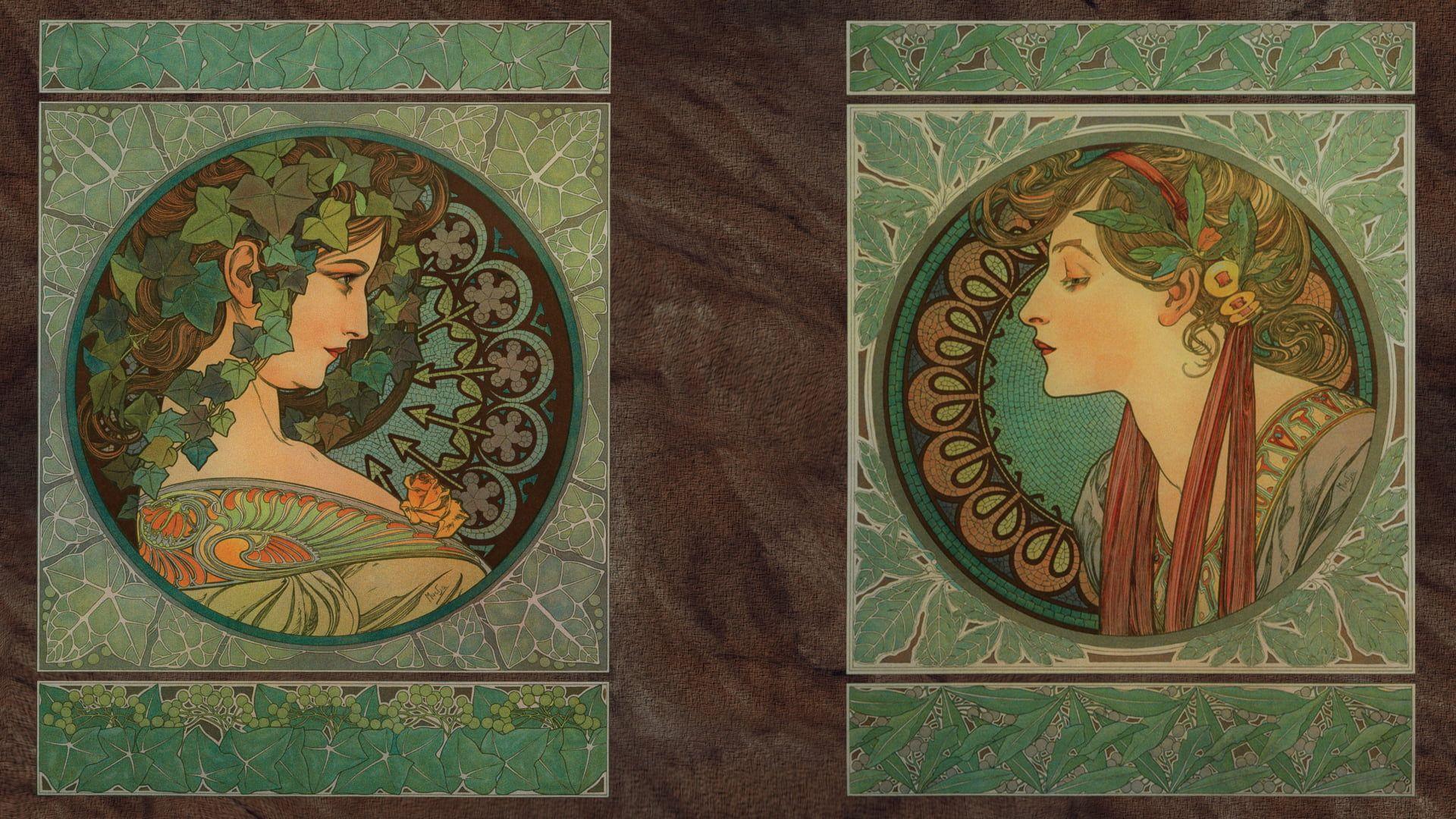 Art Mucha Wallpaper Background