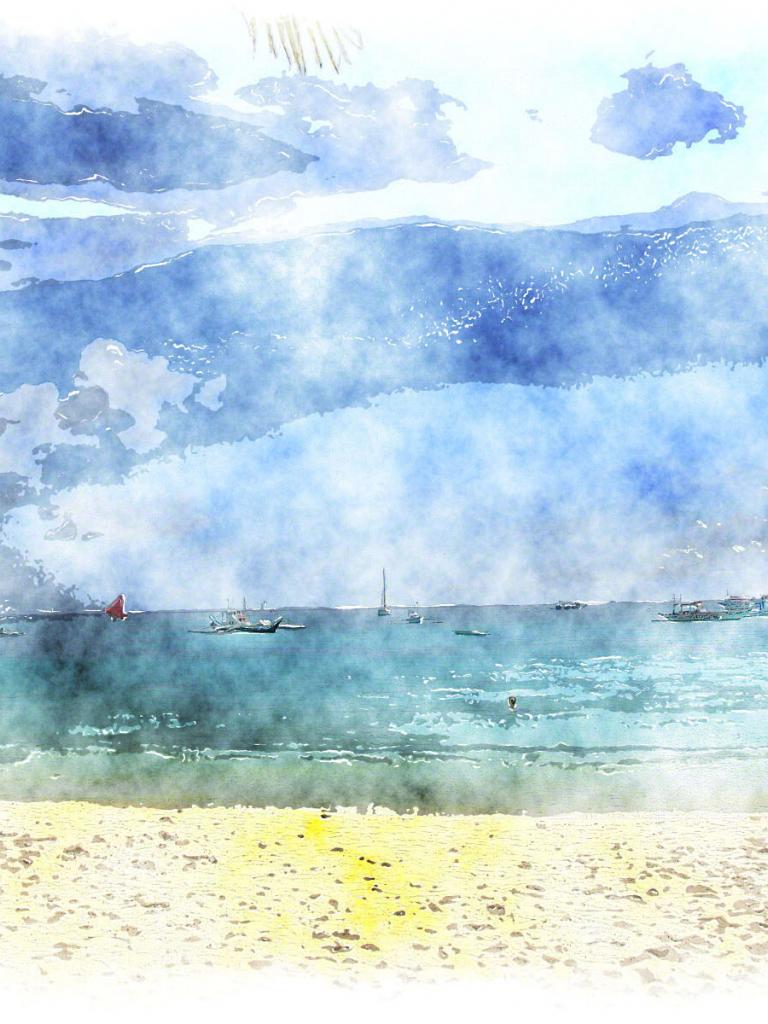 Watercolor Beach Wallpapers - Top Free Watercolor Beach Backgrounds ...