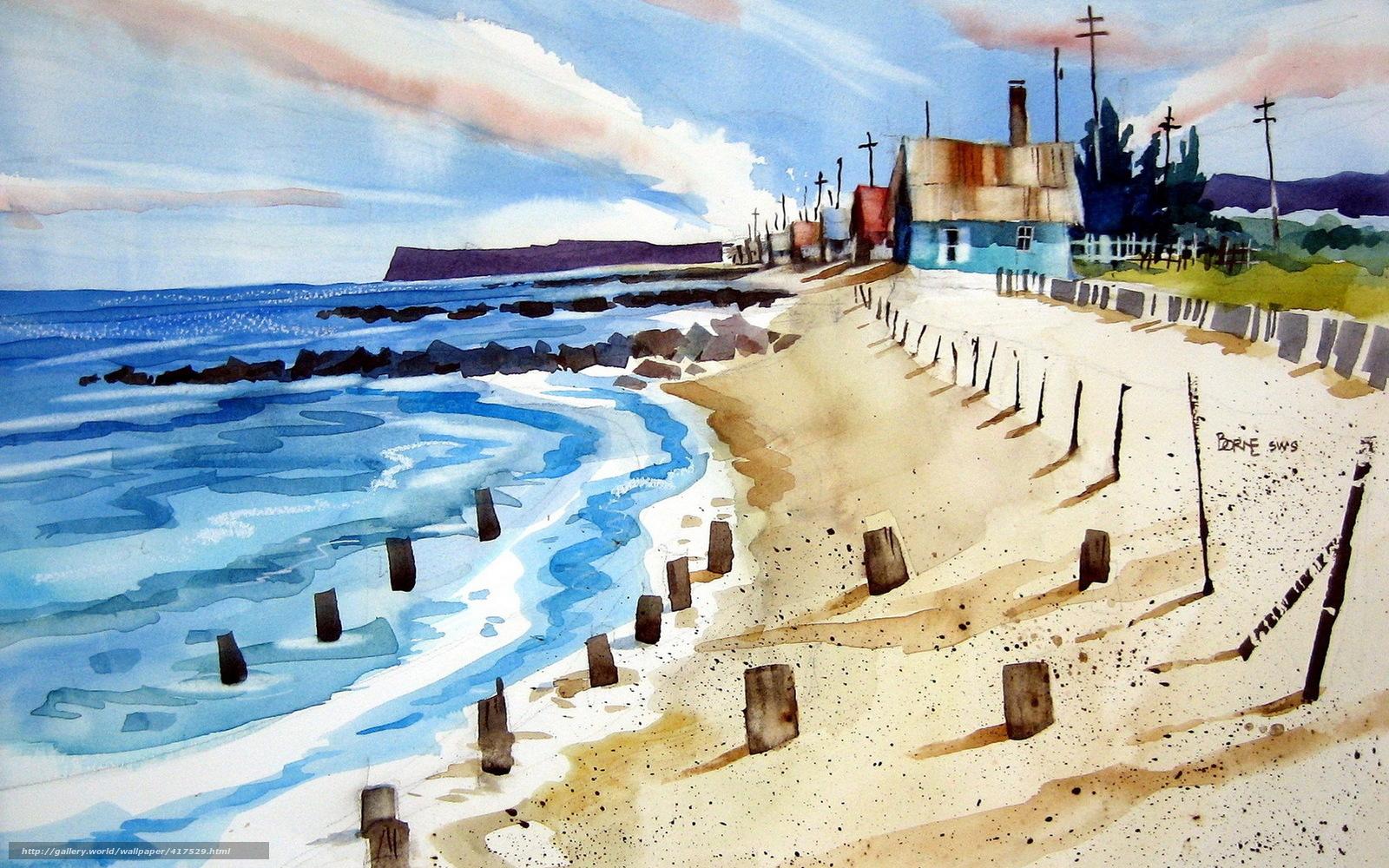 Watercolor Beach Wallpapers - Top Free Watercolor Beach Backgrounds ...