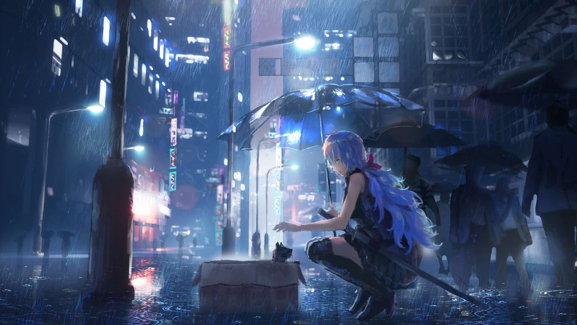 Anime City Rain Wallpapers - Top Free Anime City Rain Backgrounds ...