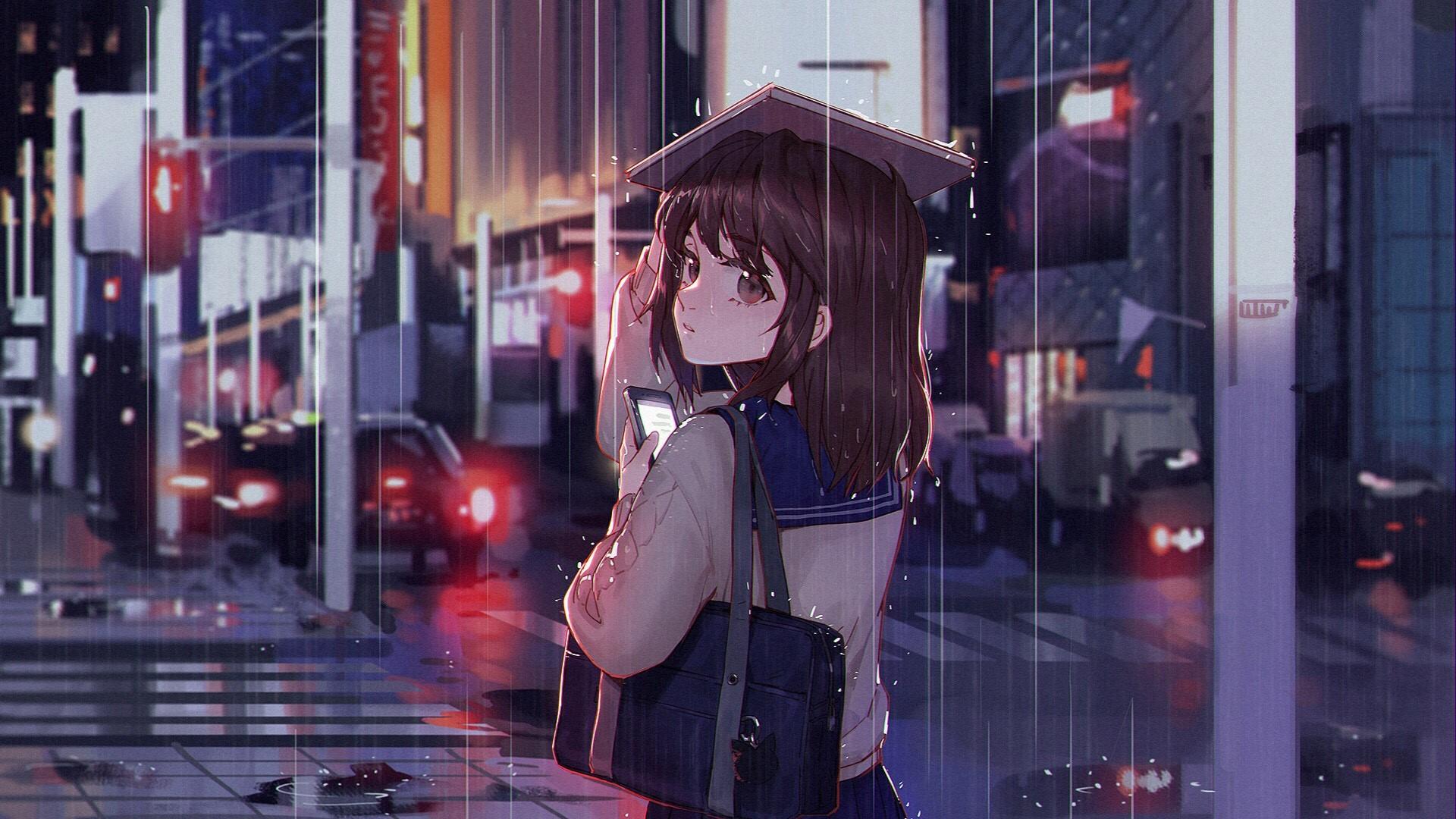 Anime City Rain Wallpapers - Top Free Anime City Rain Backgrounds ...