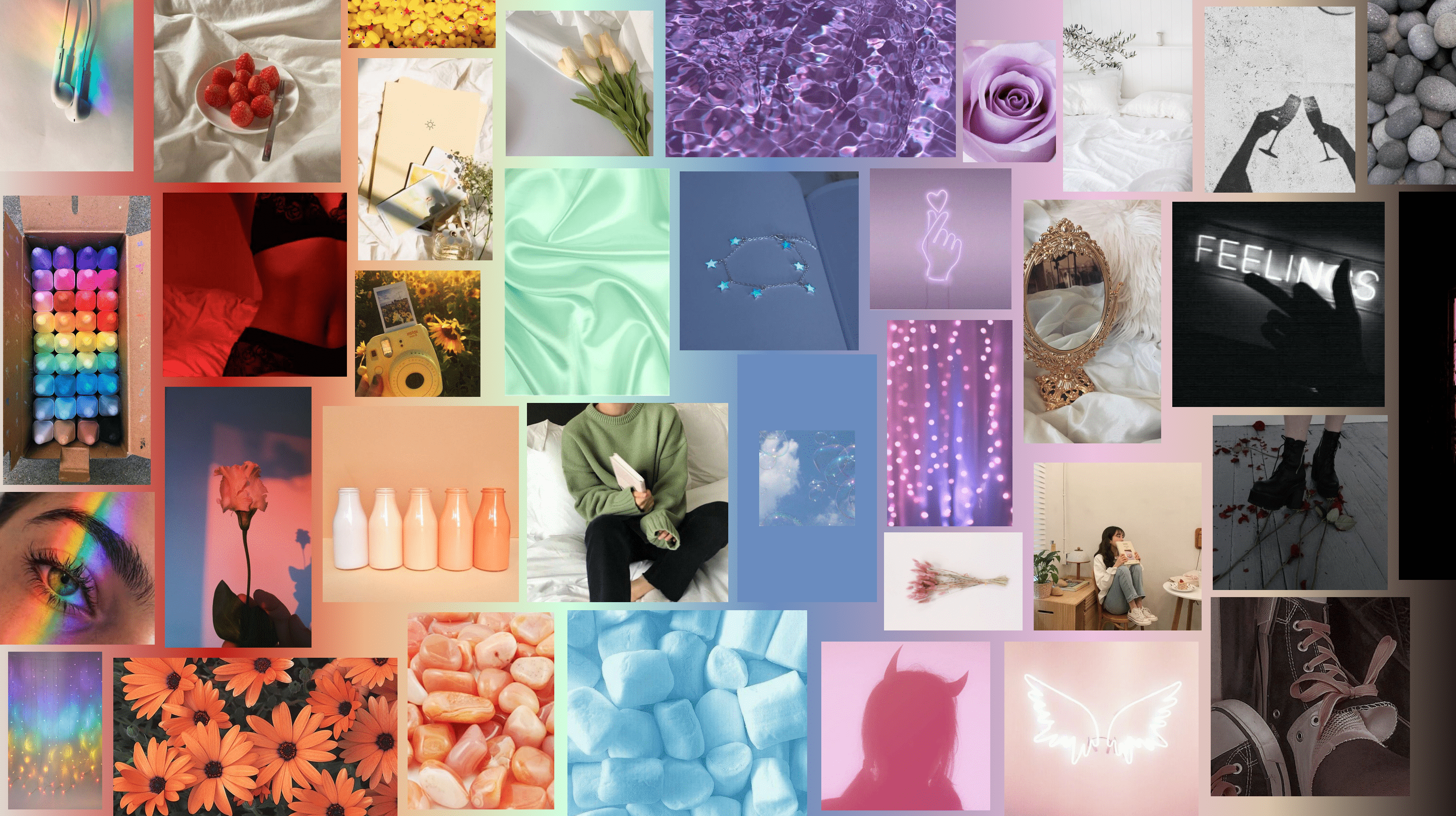 Rainbow Collage Wallpapers - Top Free Rainbow Collage Backgrounds ...