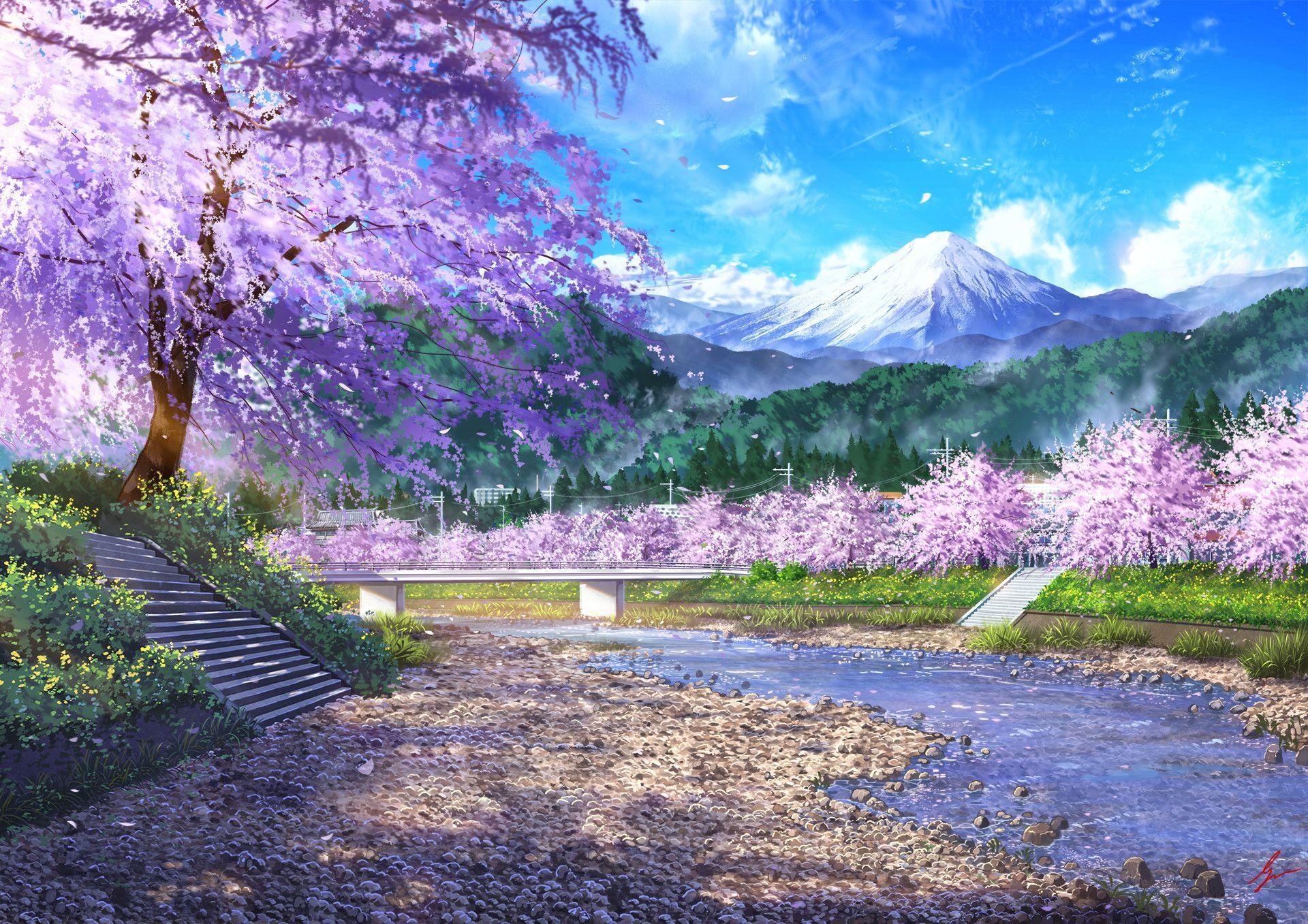 Anime Spring Scenery Wallpapers - Top Free Anime Spring Scenery ...