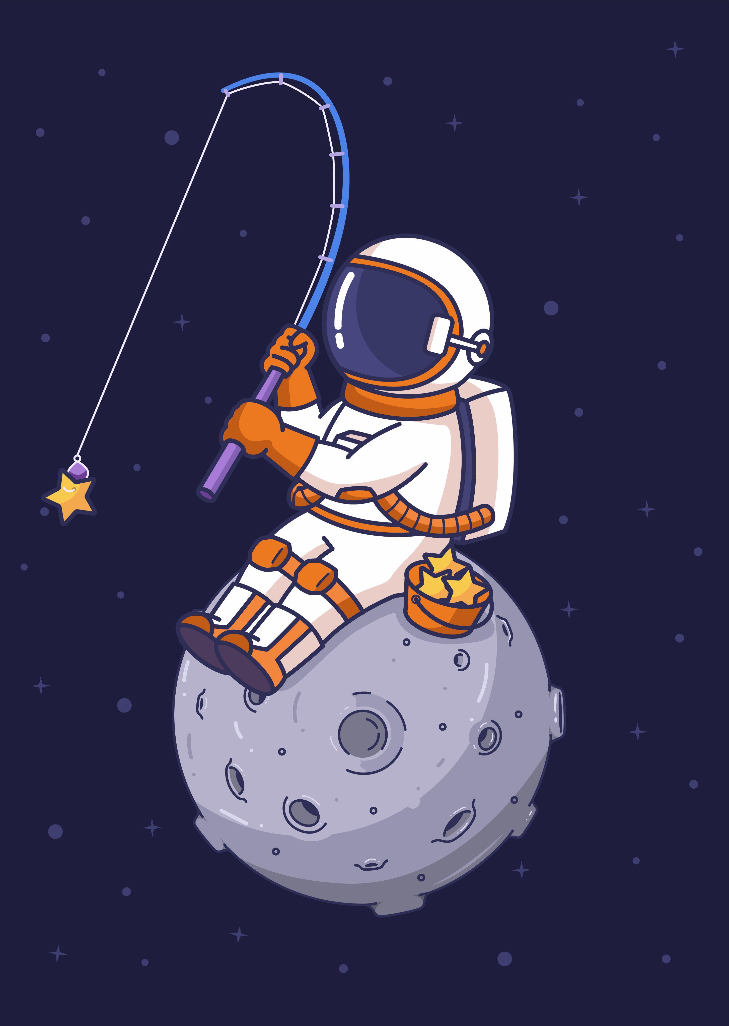 Astronaut Floating Cartoon Wallpapers - Top Free Astronaut Floating ...