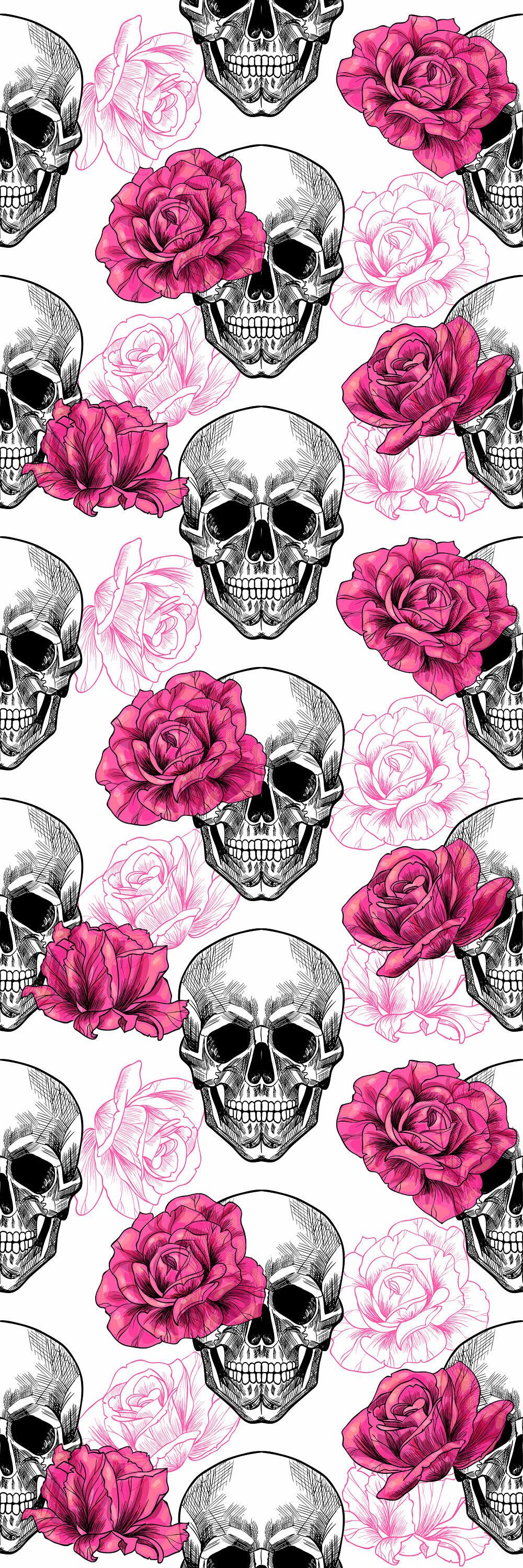 Pink Roses and Skulls Wallpapers - Top Free Pink Roses and Skulls ...