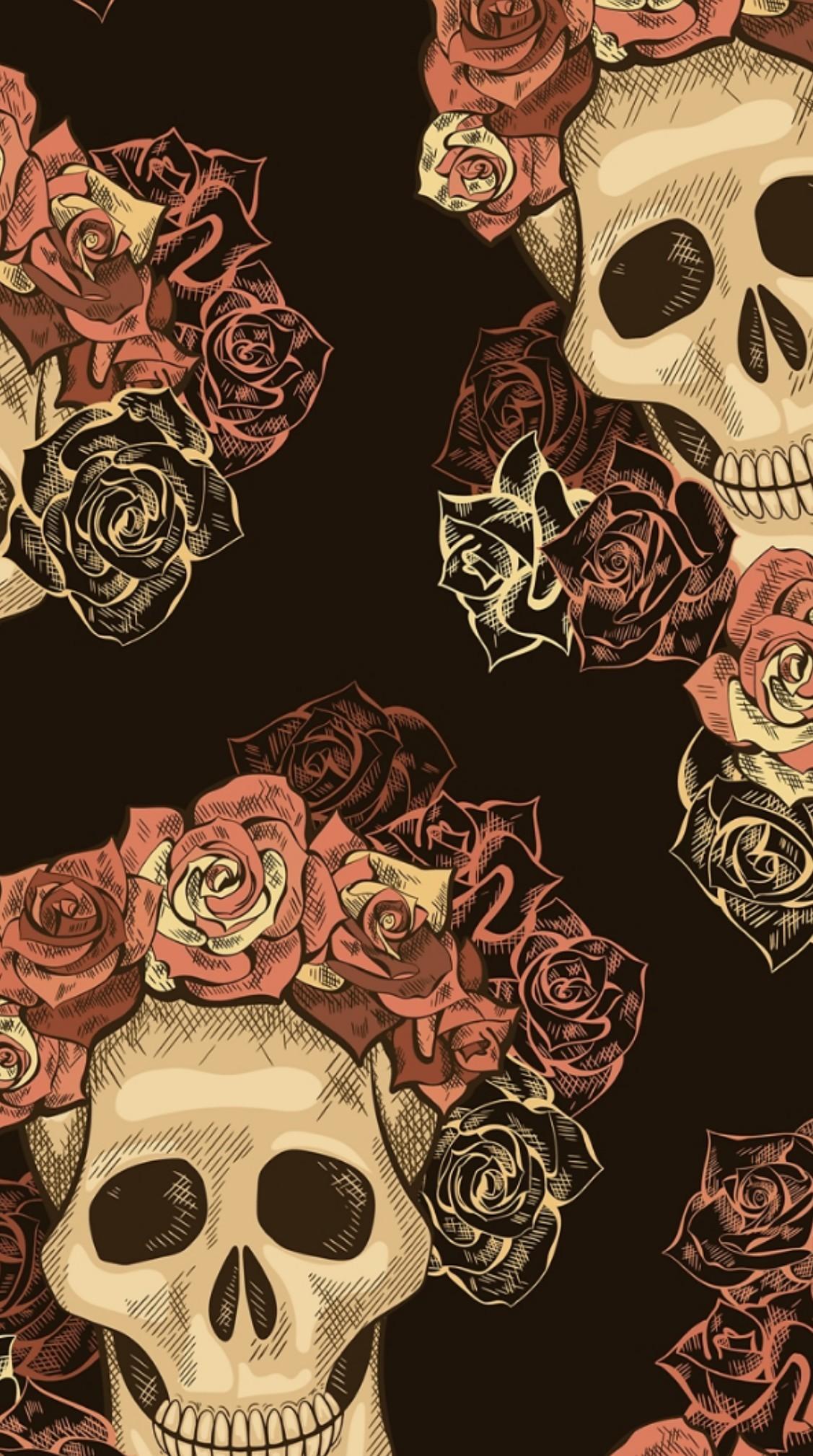 Pink Roses and Skulls Wallpapers - Top Free Pink Roses and Skulls ...