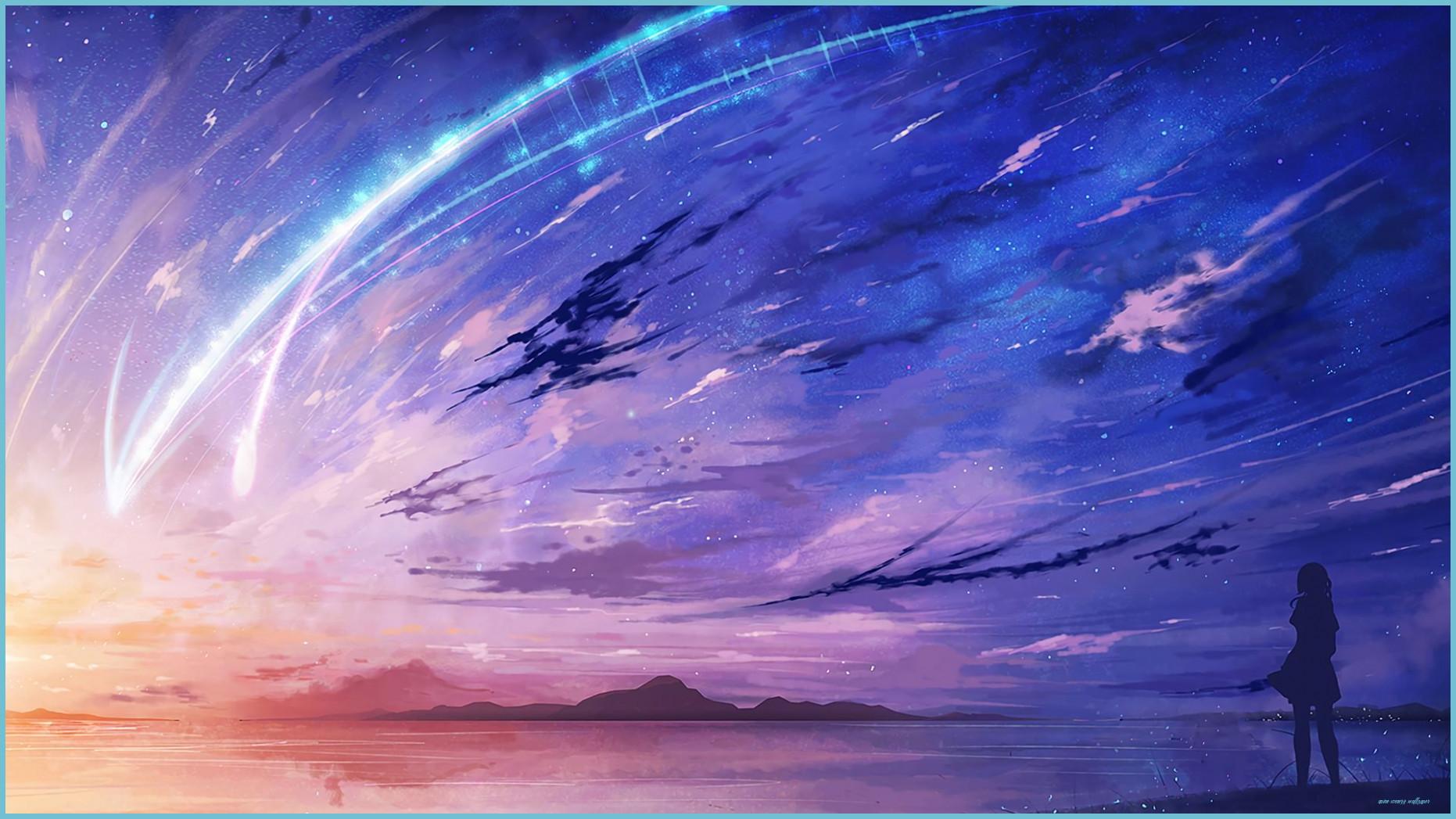 Blue Anime Landscape Wallpapers - Top Free Blue Anime Landscape ...