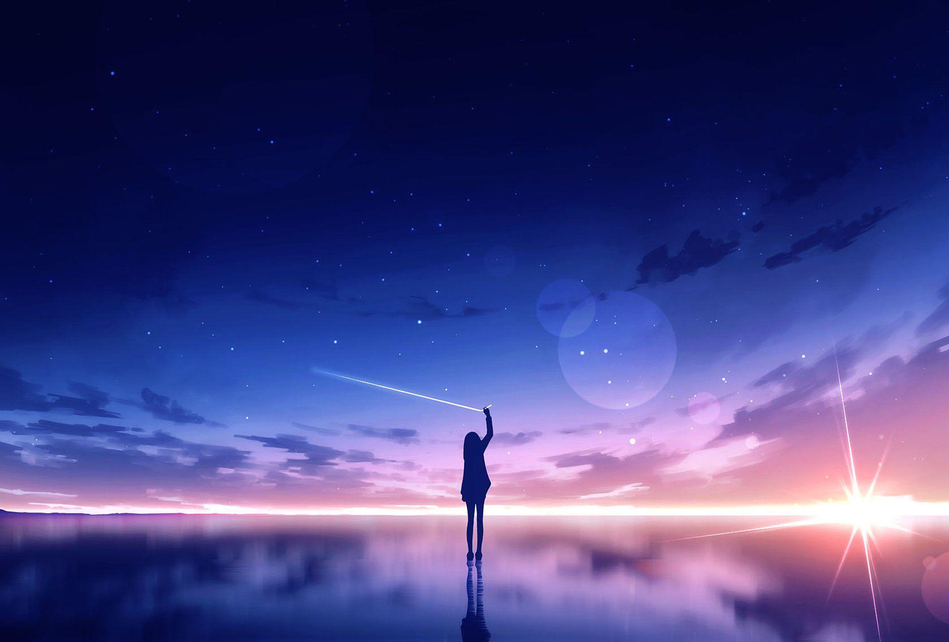 Blue Anime Landscape Wallpapers - Top Free Blue Anime Landscape ...