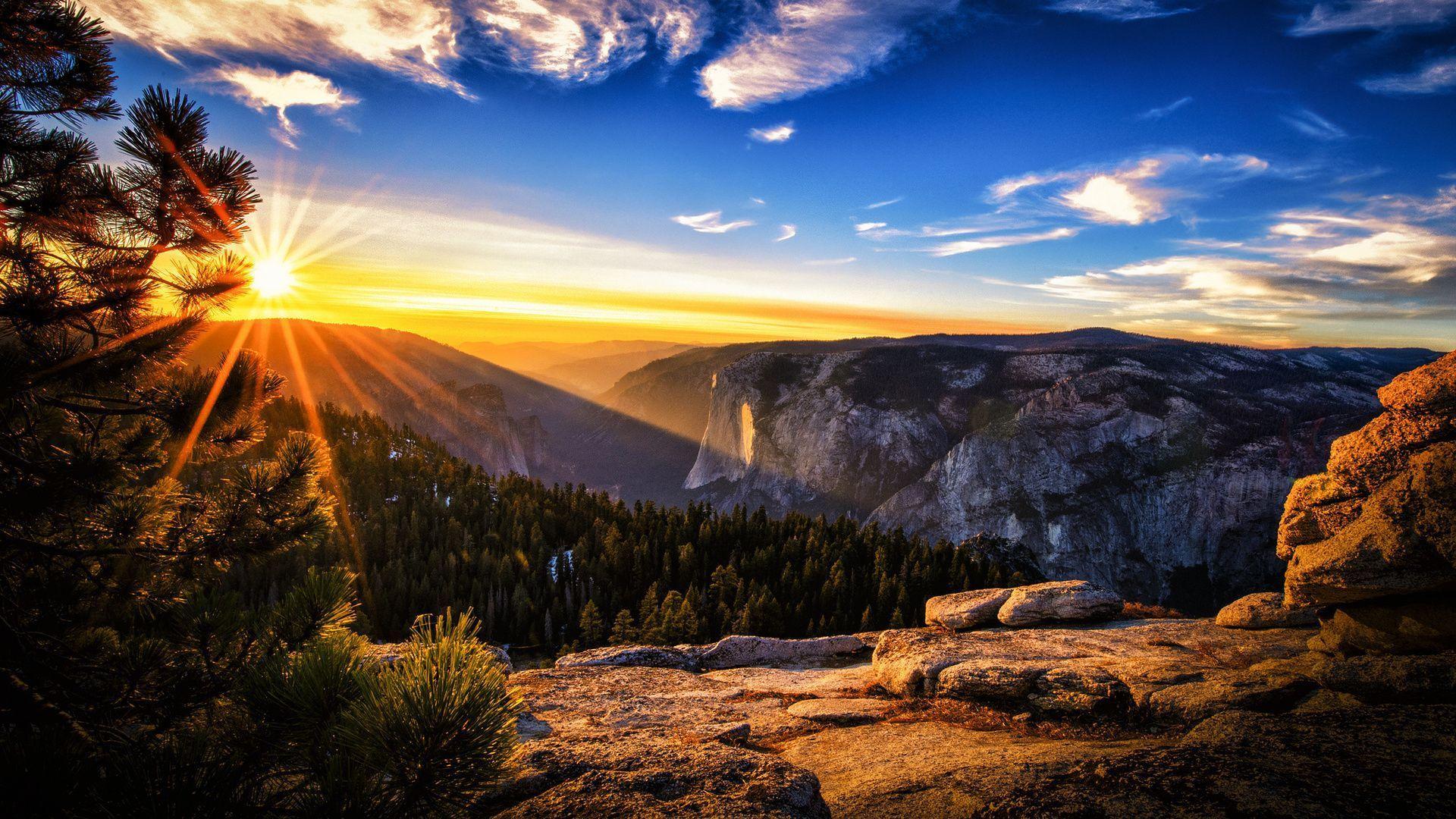 Sunset Mountain Forest Desktop Wallpapers - Top Free Sunset Mountain ...