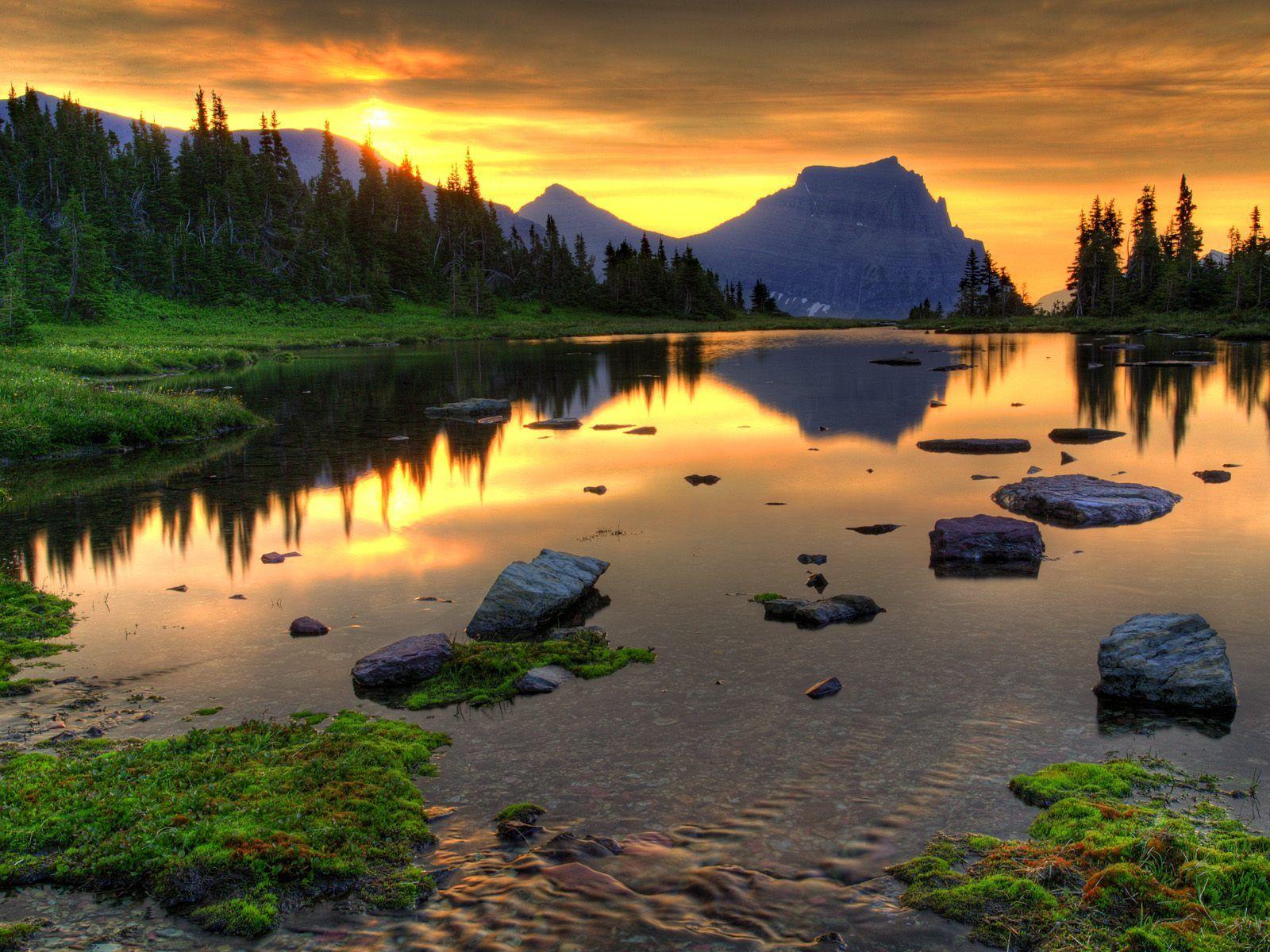 Sunset Mountain Forest Desktop Wallpapers - Top Free Sunset Mountain ...