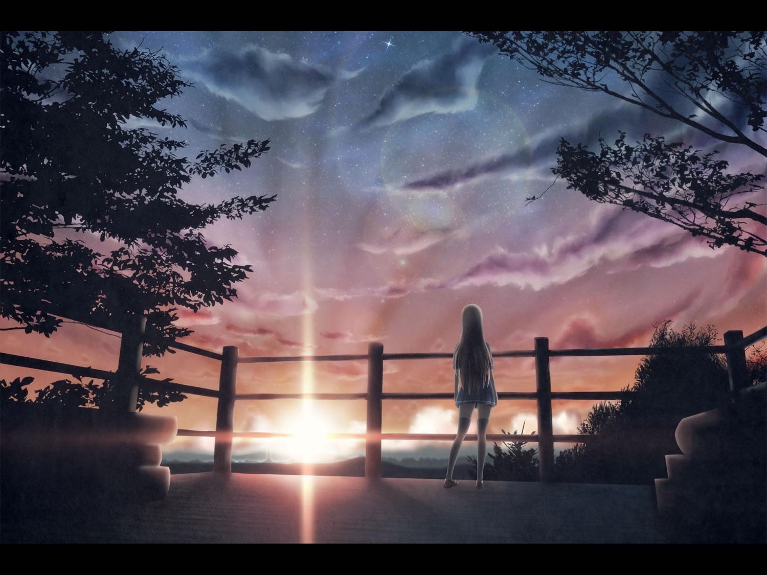 Anime Girl Sunset Wallpapers - Top Free Anime Girl Sunset Backgrounds ...