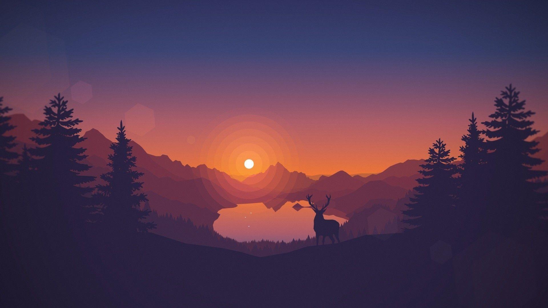 Deer Landscape Wallpapers - Top Free Deer Landscape Backgrounds ...