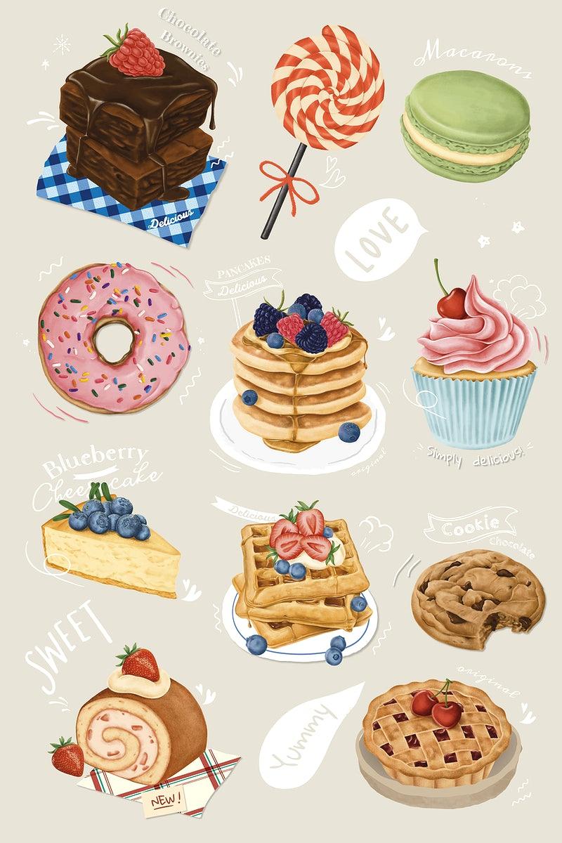 Dessert Drawing Wallpapers - Top Free Dessert Drawing Backgrounds ...