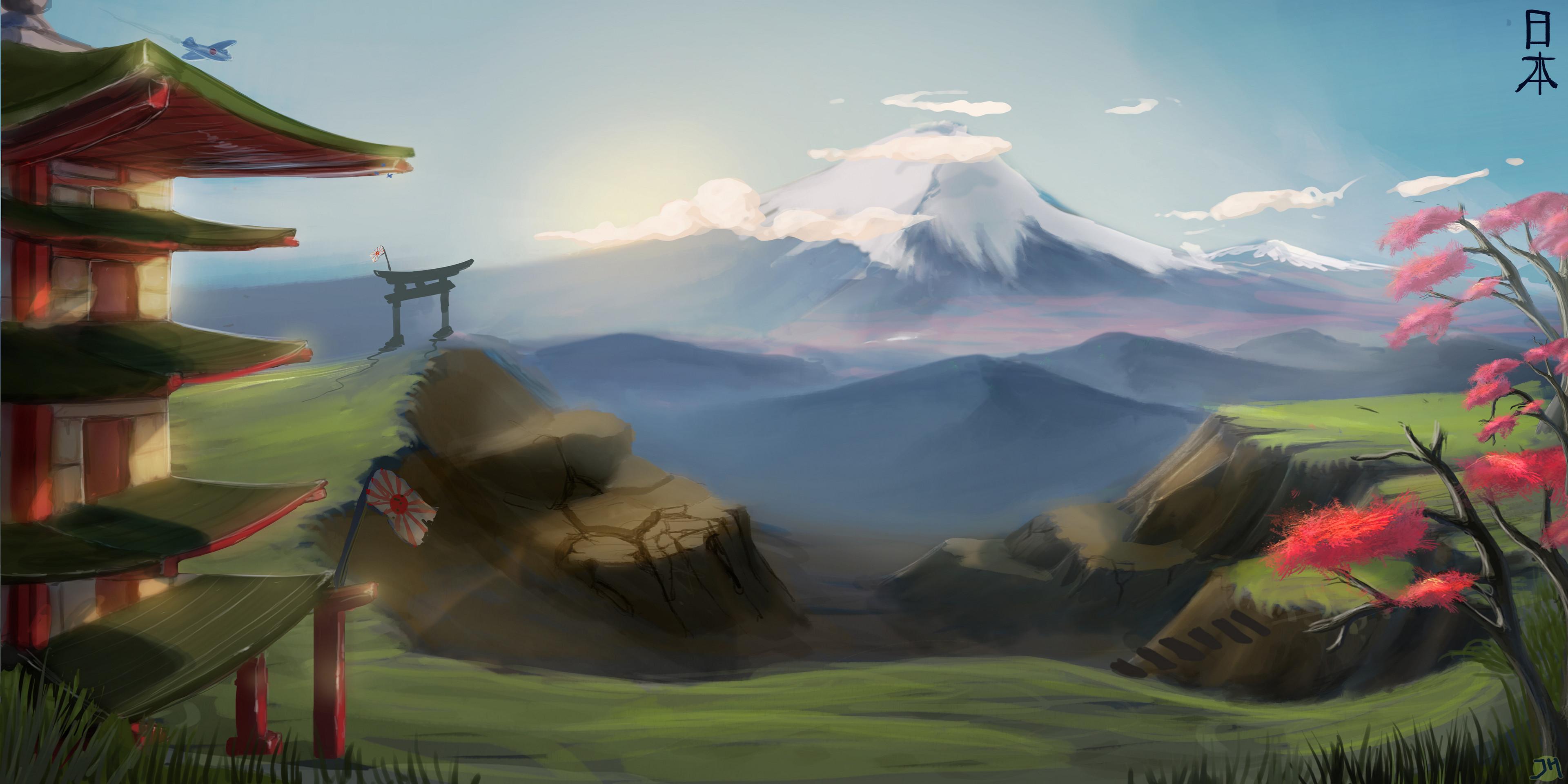 Japanese Landscape Drawing Wallpapers - Top Free Japanese Landscape ...