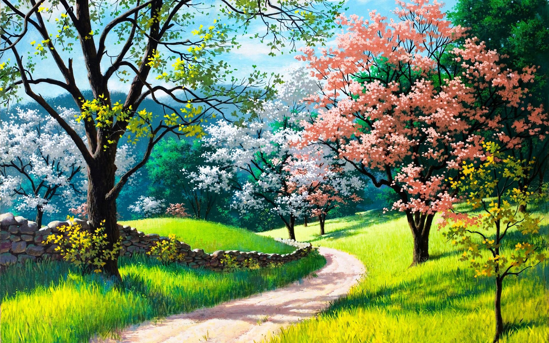 Nature Paintings Wallpapers - Top Free Nature Paintings Backgrounds ...