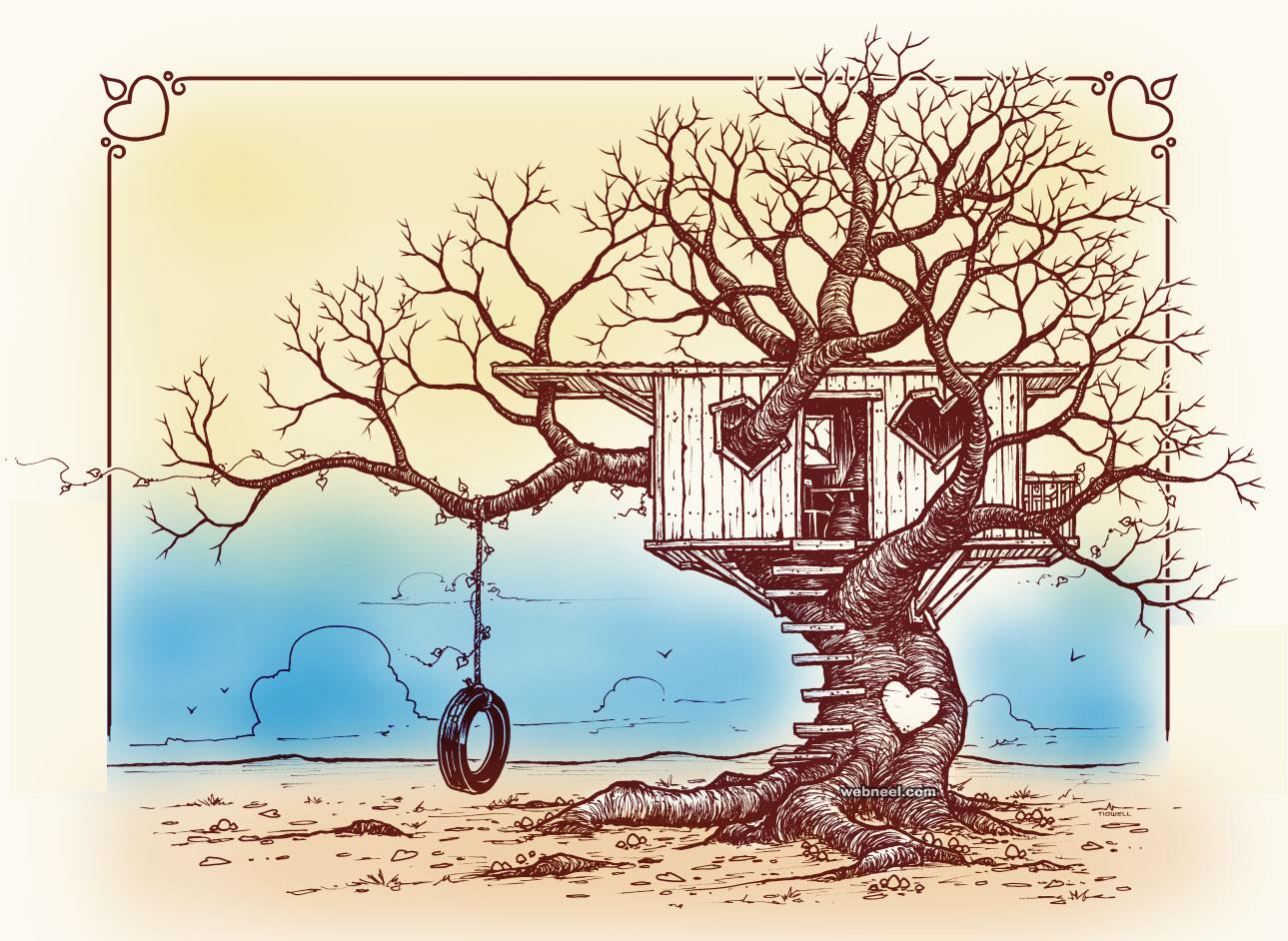 Tree Drawing Wallpapers - Top Free Tree Drawing Backgrounds ...