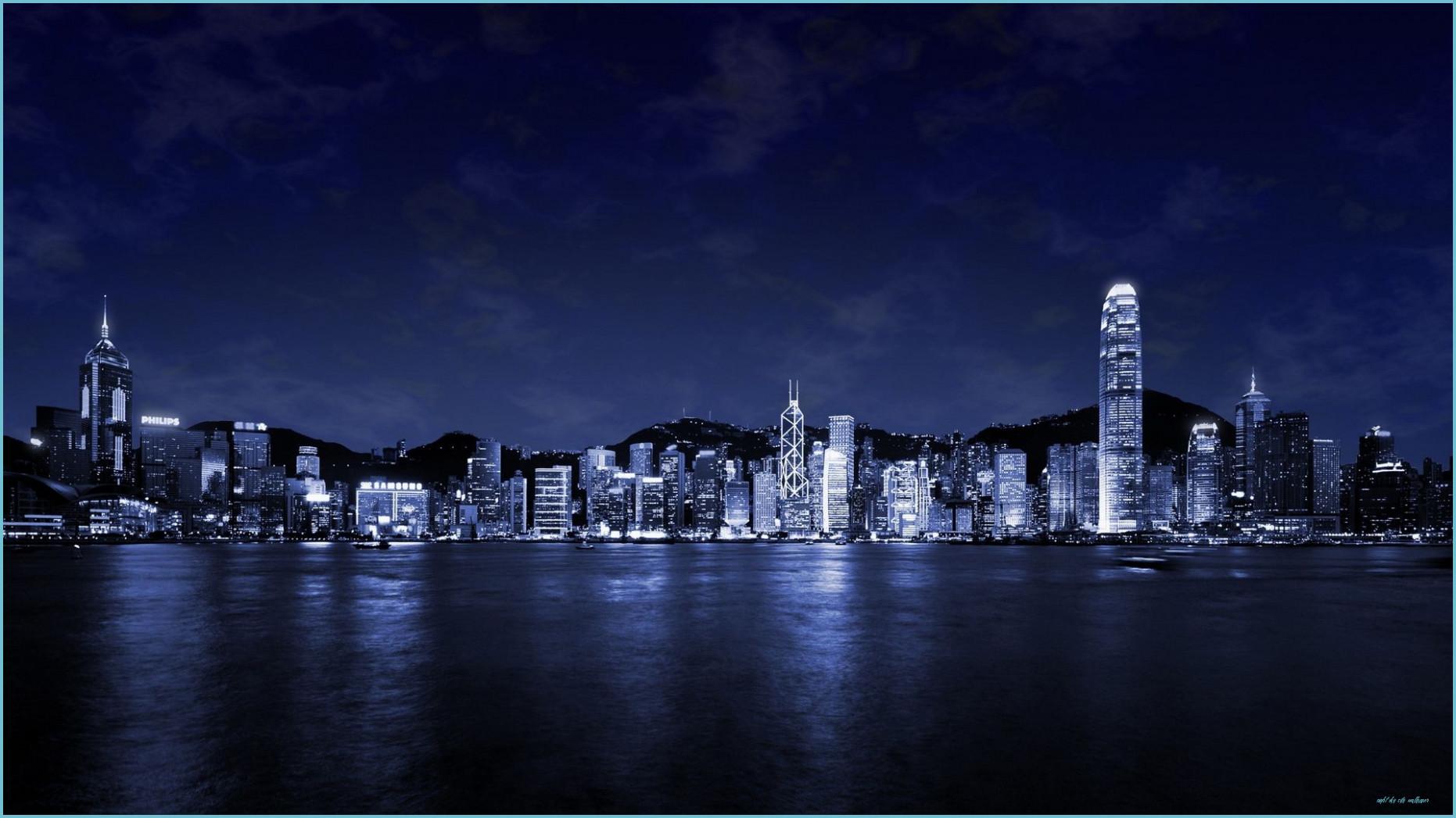 Blue Night City Wallpapers - Top Free Blue Night City Backgrounds ...