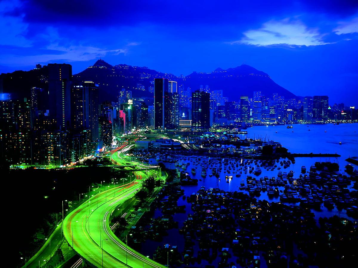 Blue Night City Wallpapers - Top Free Blue Night City Backgrounds ...