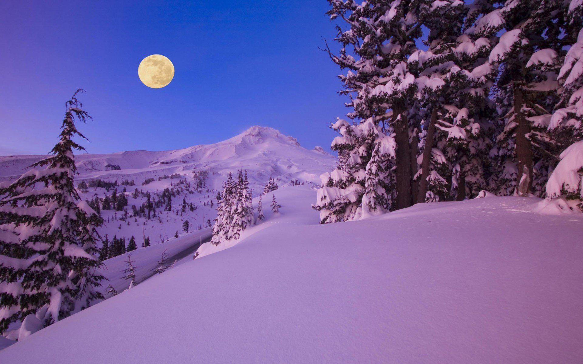 Moon Snow Mountain Wallpapers - Top Free Moon Snow Mountain Backgrounds ...