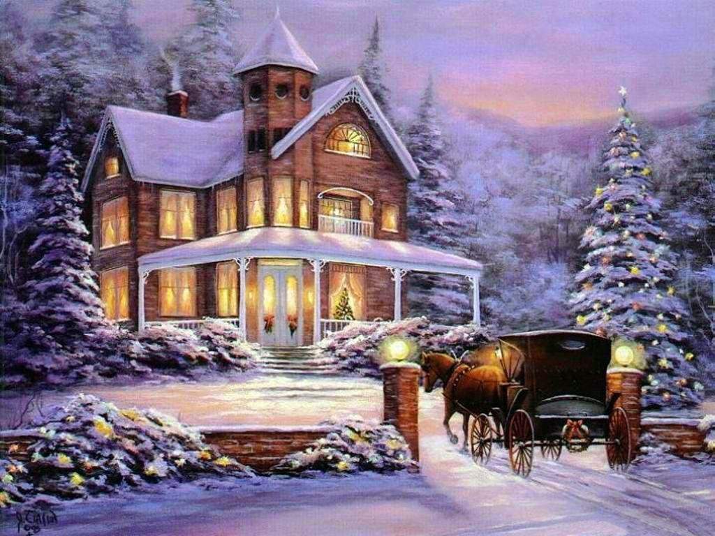 Victorian Christmas House Wallpapers - Top Free Victorian Christmas ...