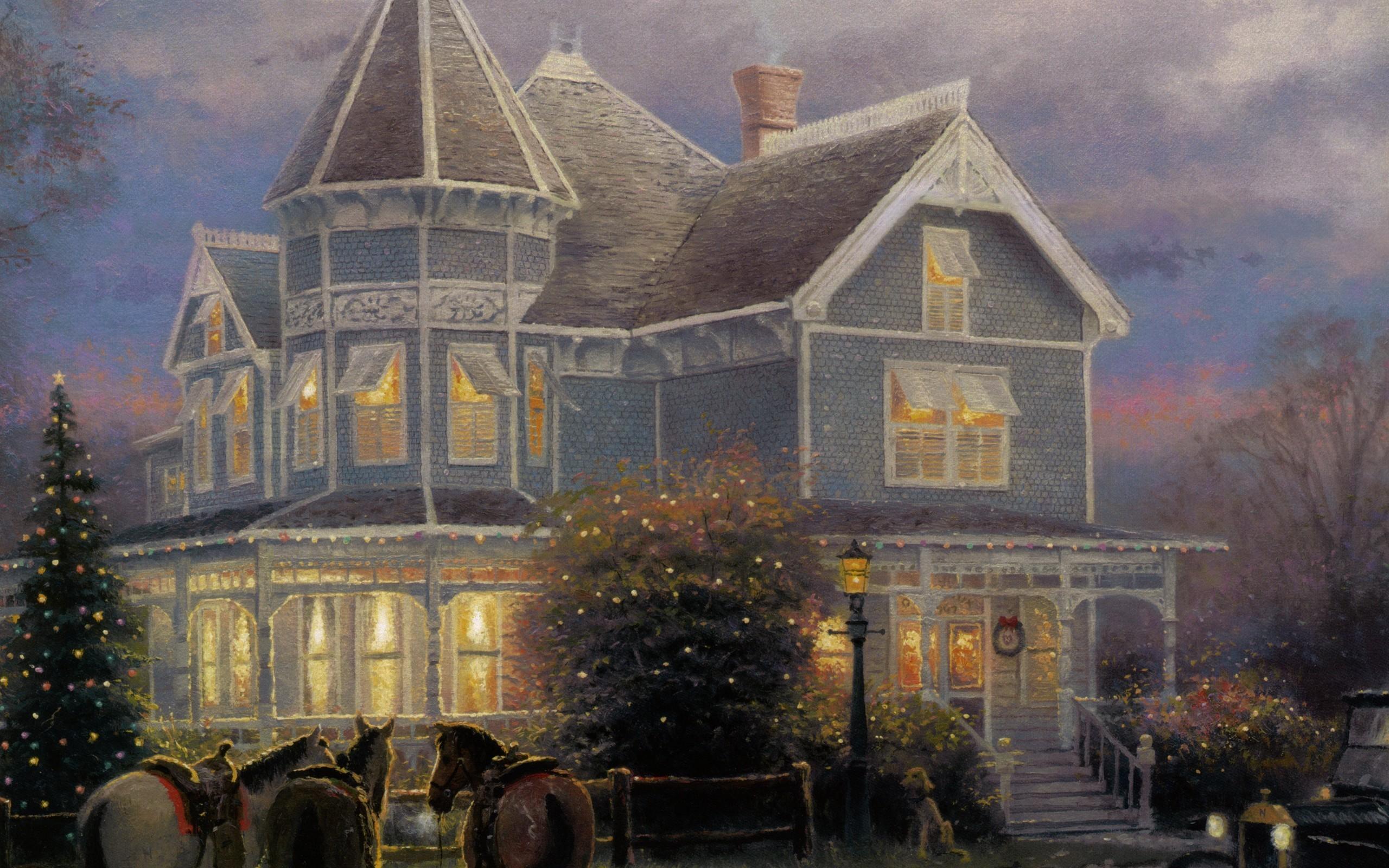 Victorian Christmas House Wallpapers - Top Free Victorian Christmas ...