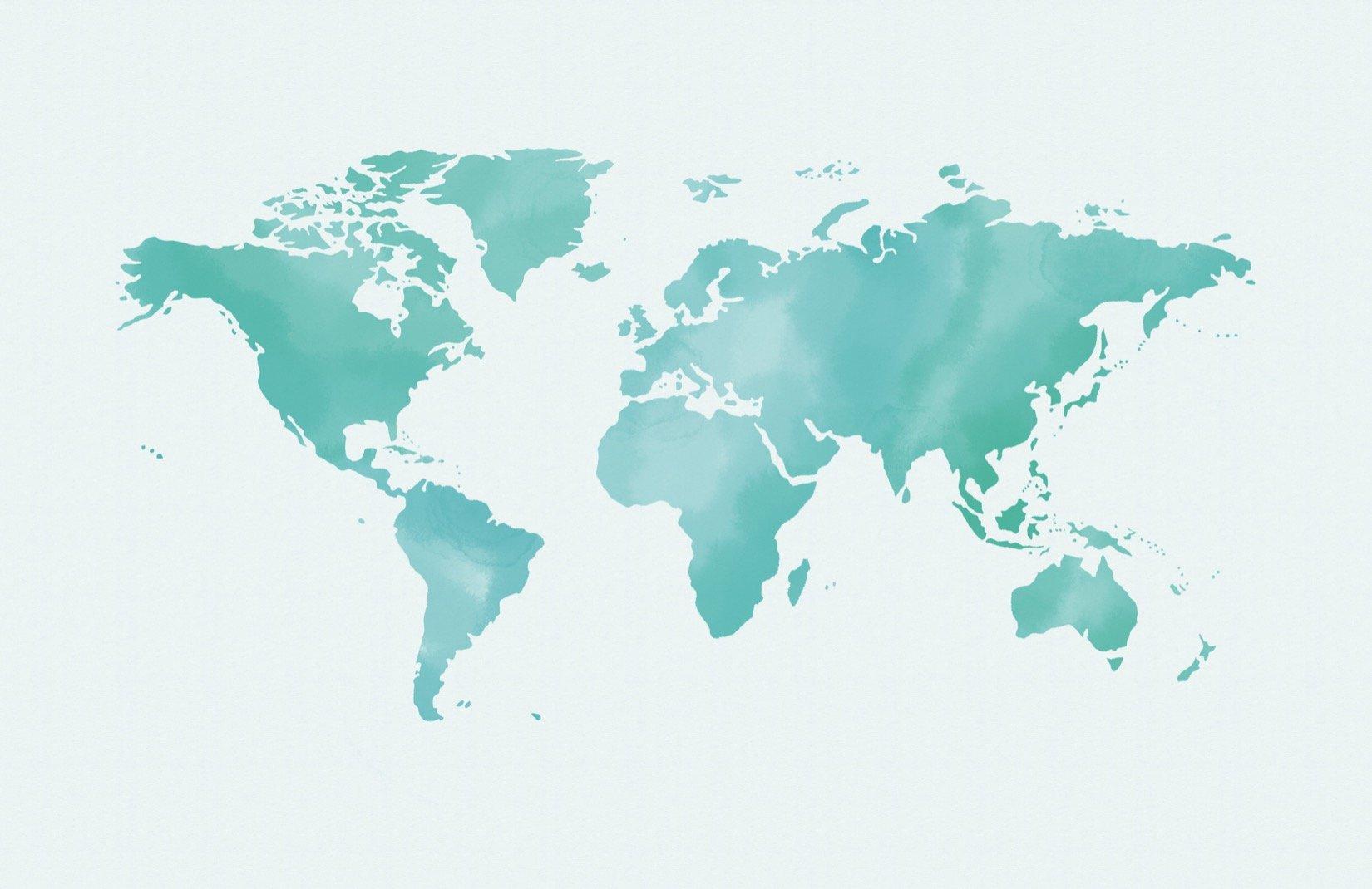 Watercolor World Map Wallpapers - Top Free Watercolor World Map ...