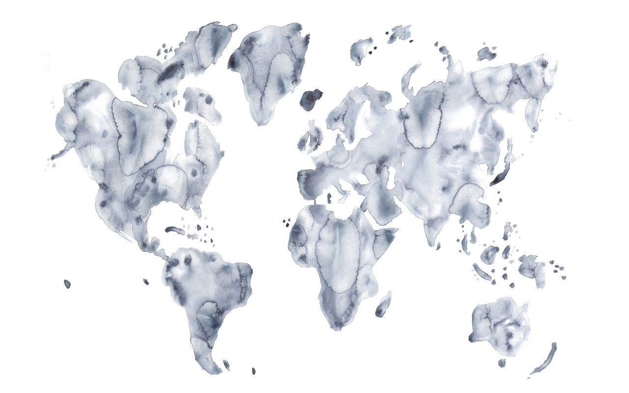 Watercolor World Map Wallpapers - Top Free Watercolor World Map ...